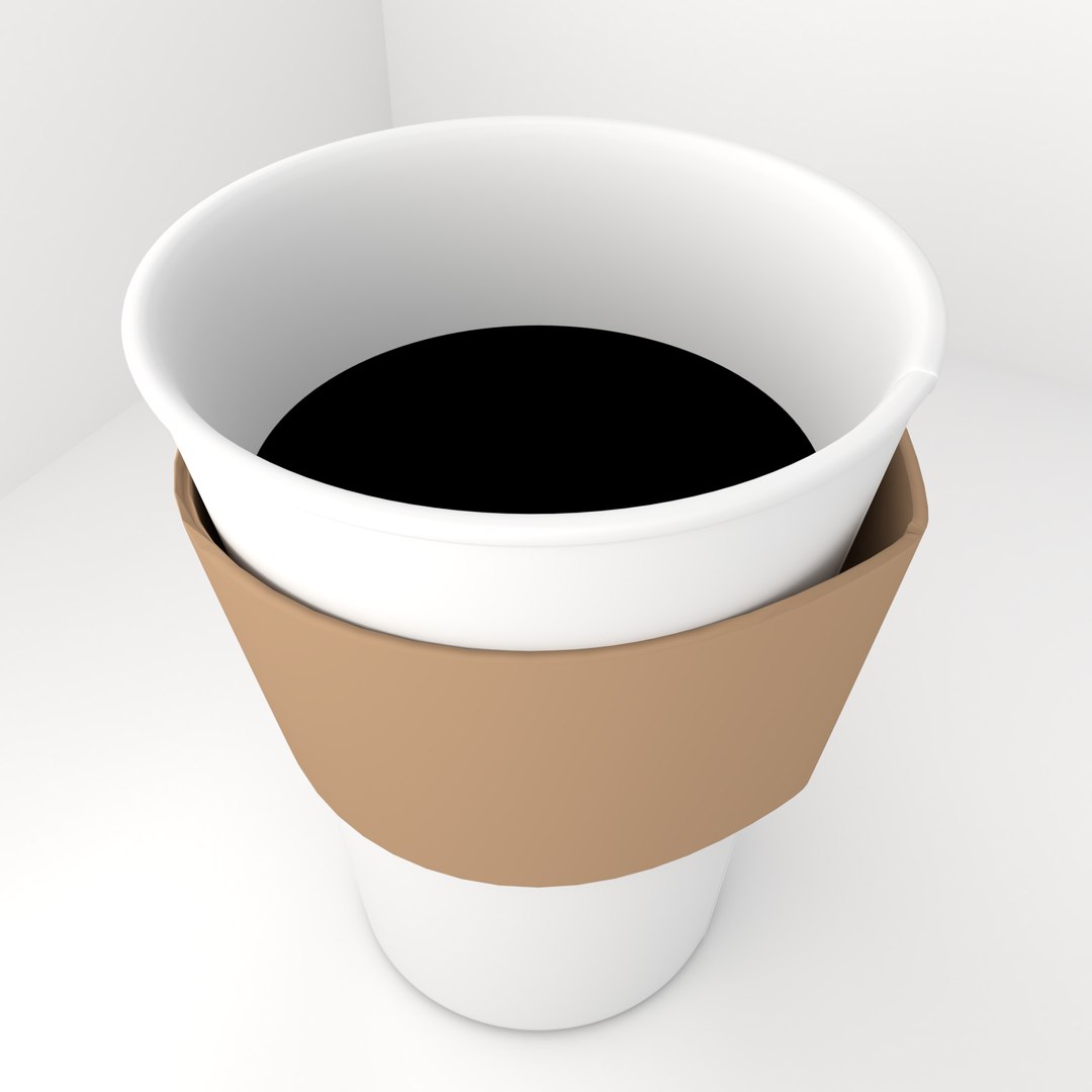 3D model Large Paper Cup with Java Jacket and Coffee - TurboSquid 1777444