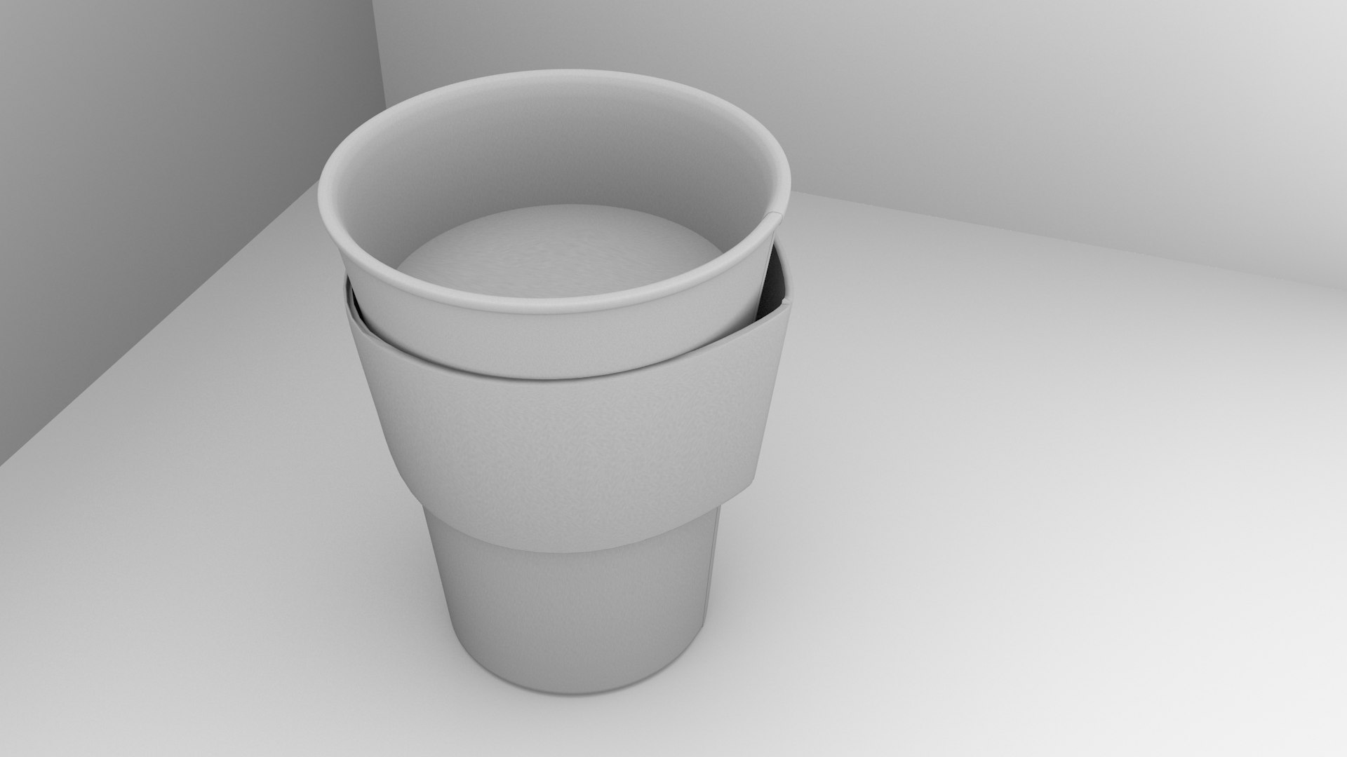 3D model Large Paper Cup with Java Jacket and Coffee - TurboSquid 1777444