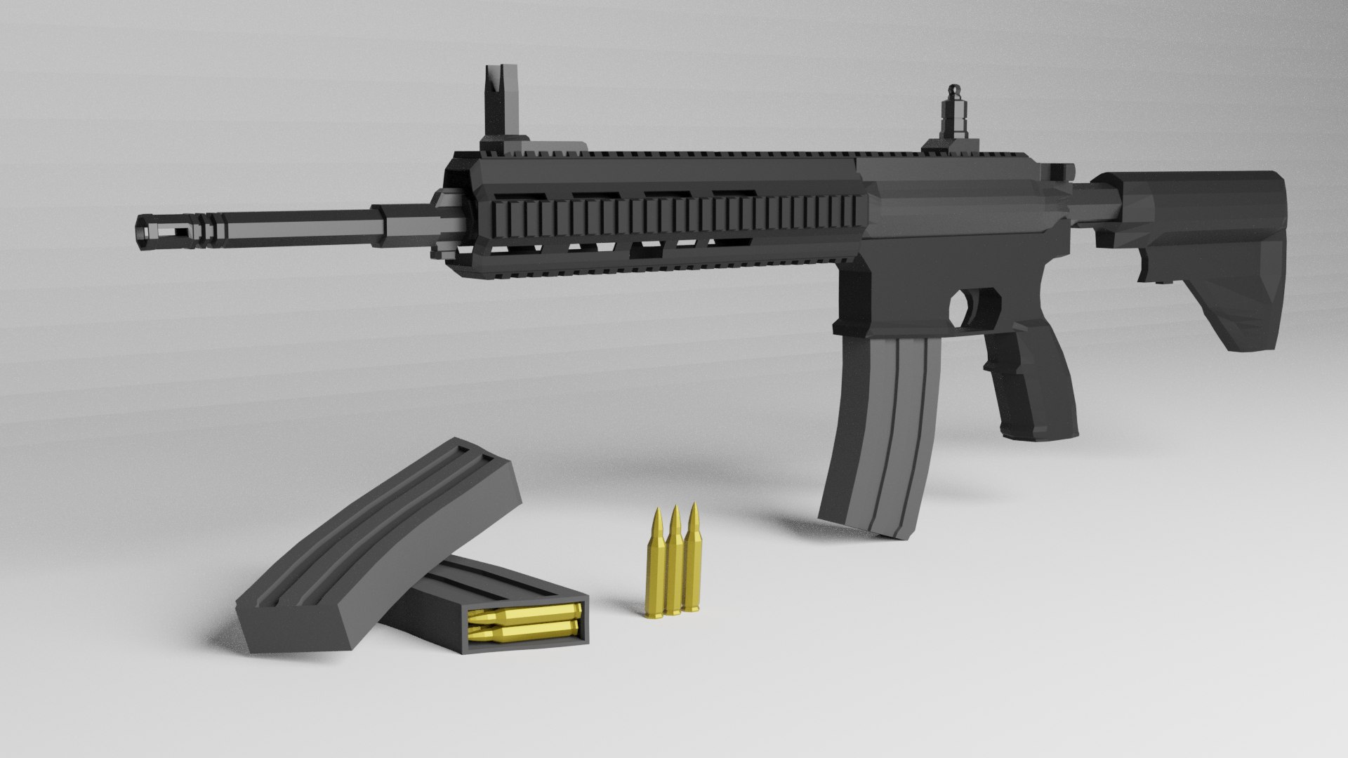 3D Rifle Rigged - TurboSquid 1557249