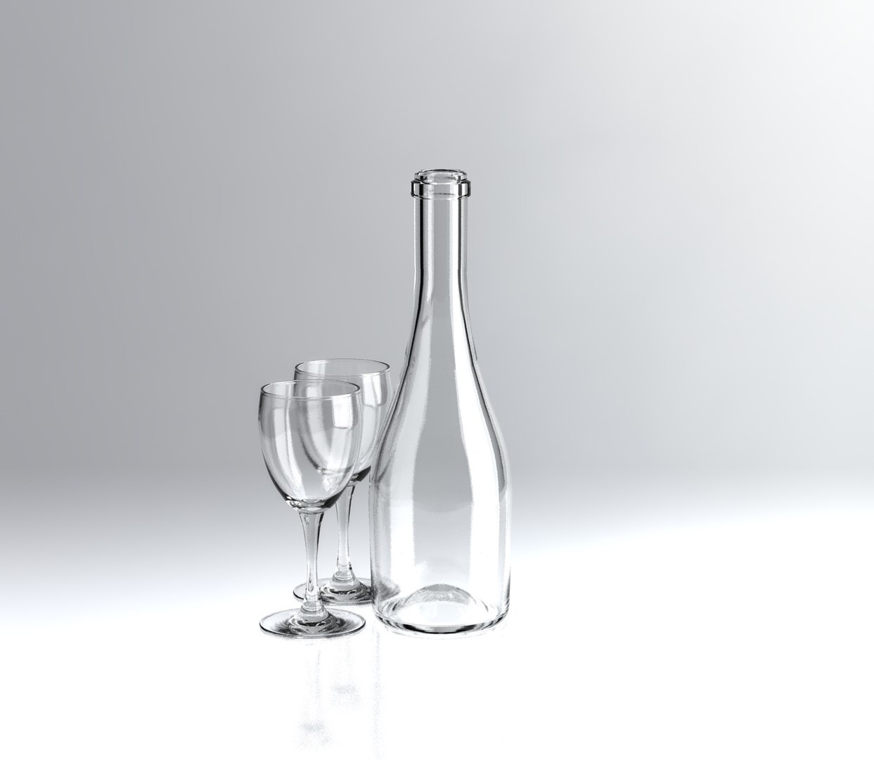 Champagne Bottle Dxf