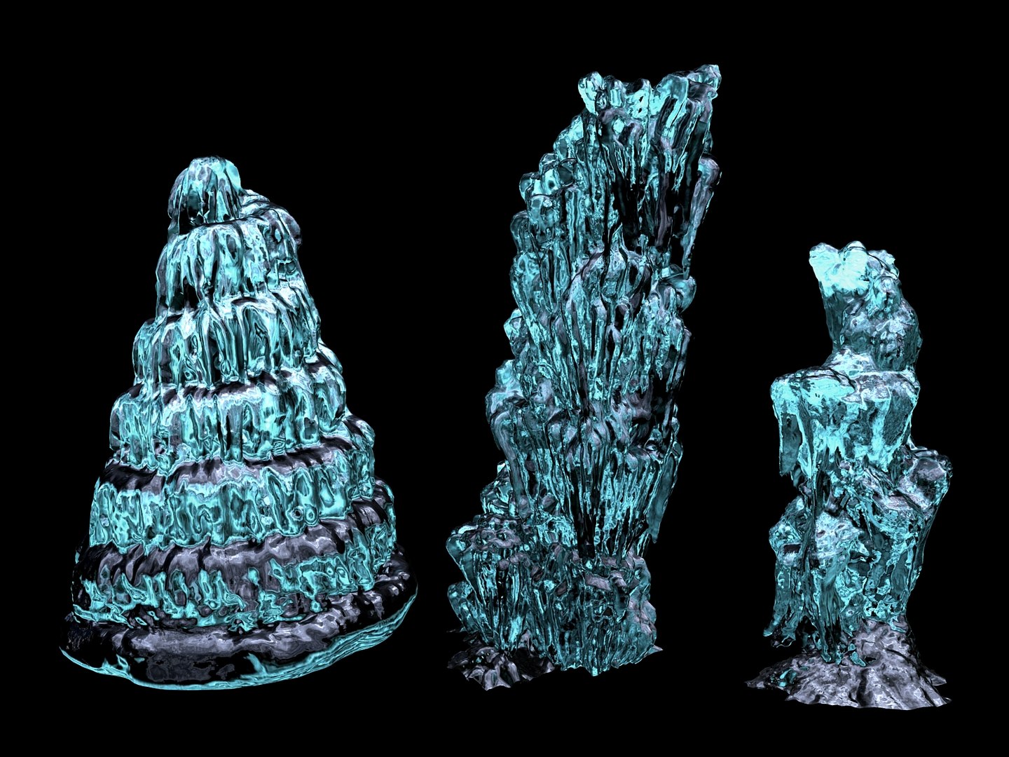 cave stalagmites rt 3d model