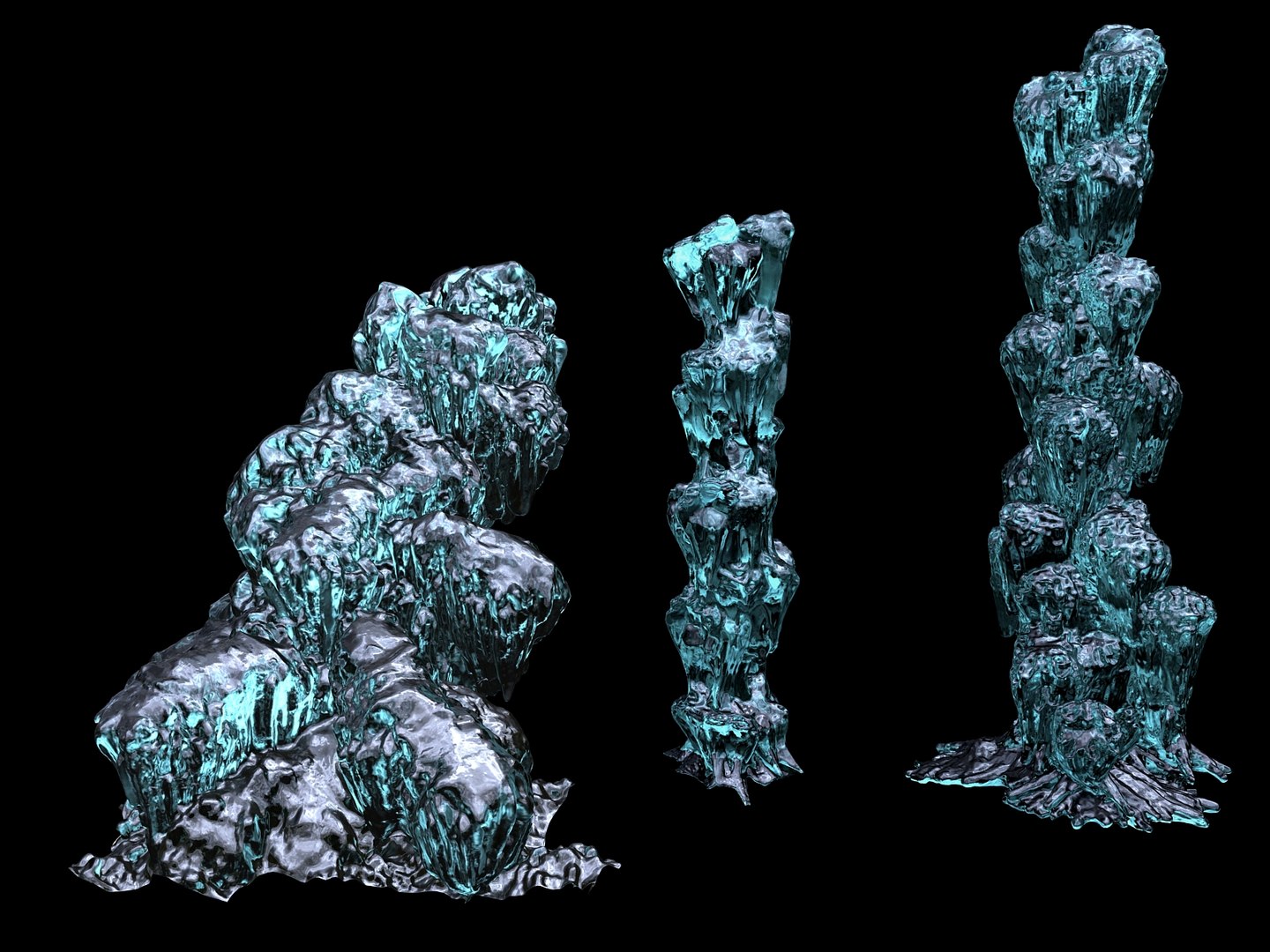 cave stalagmites rt 3d model