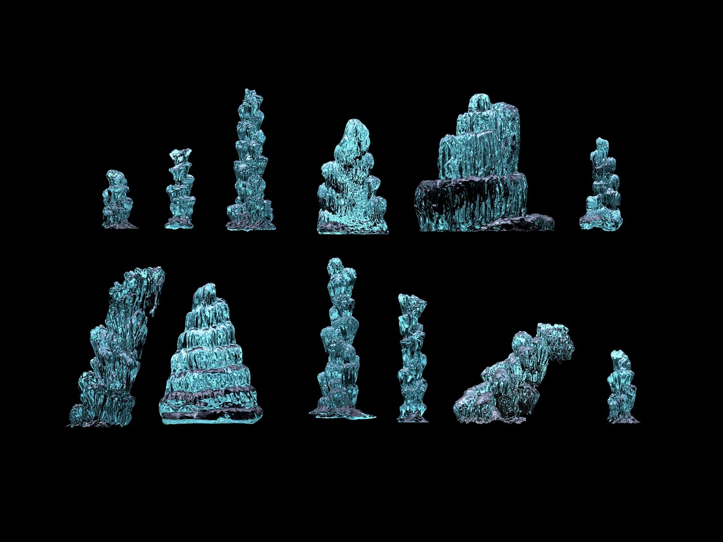 cave stalagmites rt 3d model