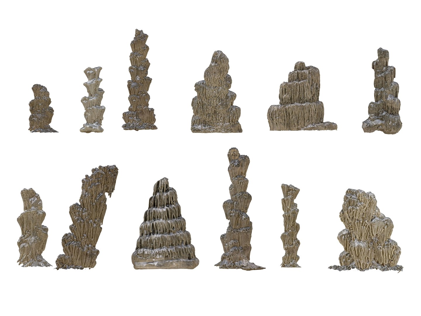 cave stalagmites rt 3d model