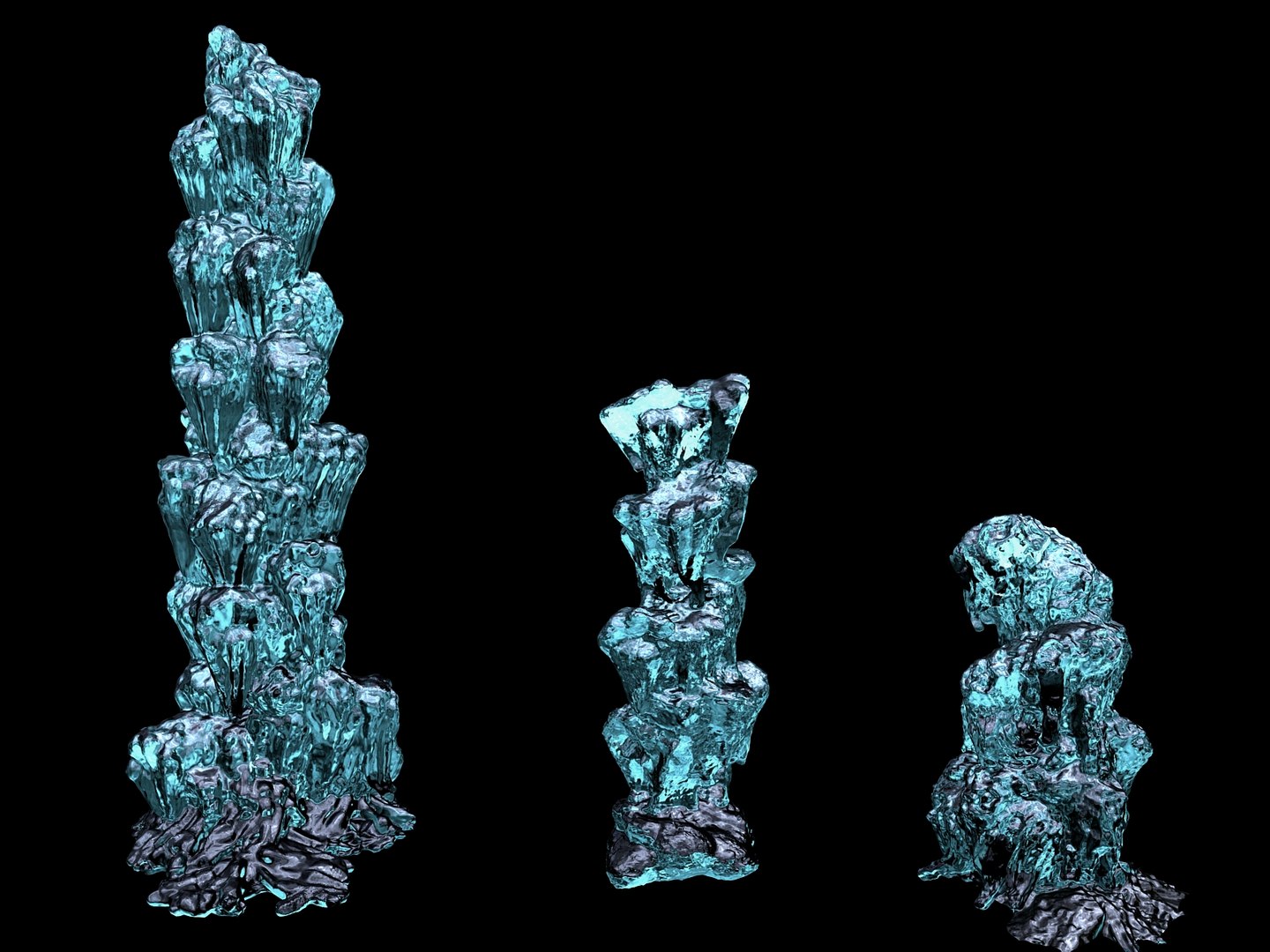 cave stalagmites rt 3d model