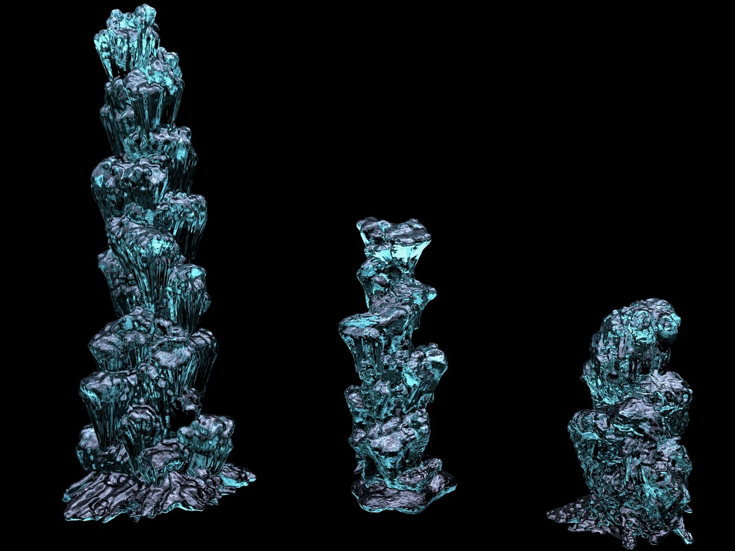 cave stalagmites rt 3d model