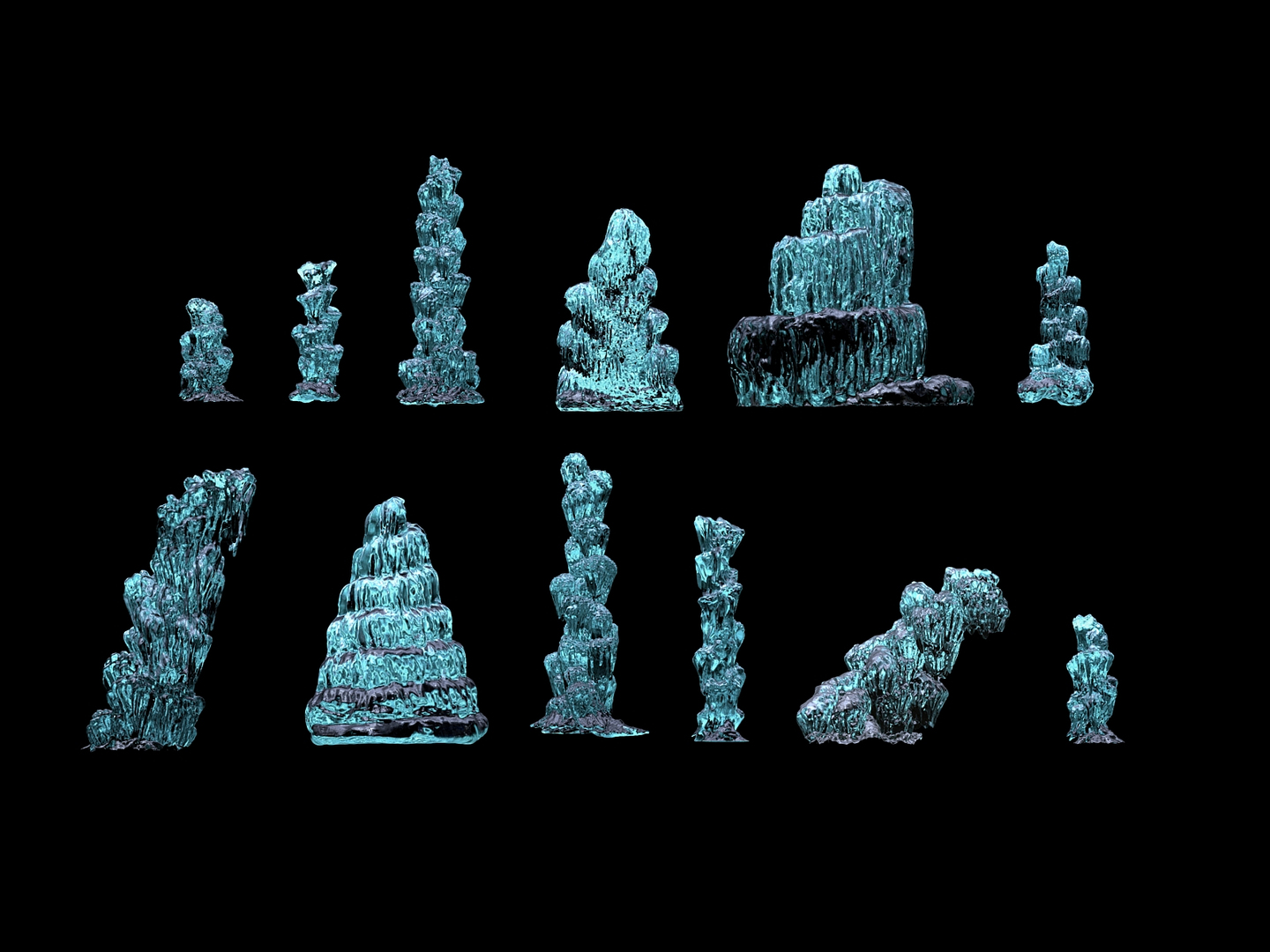 cave stalagmites rt 3d model