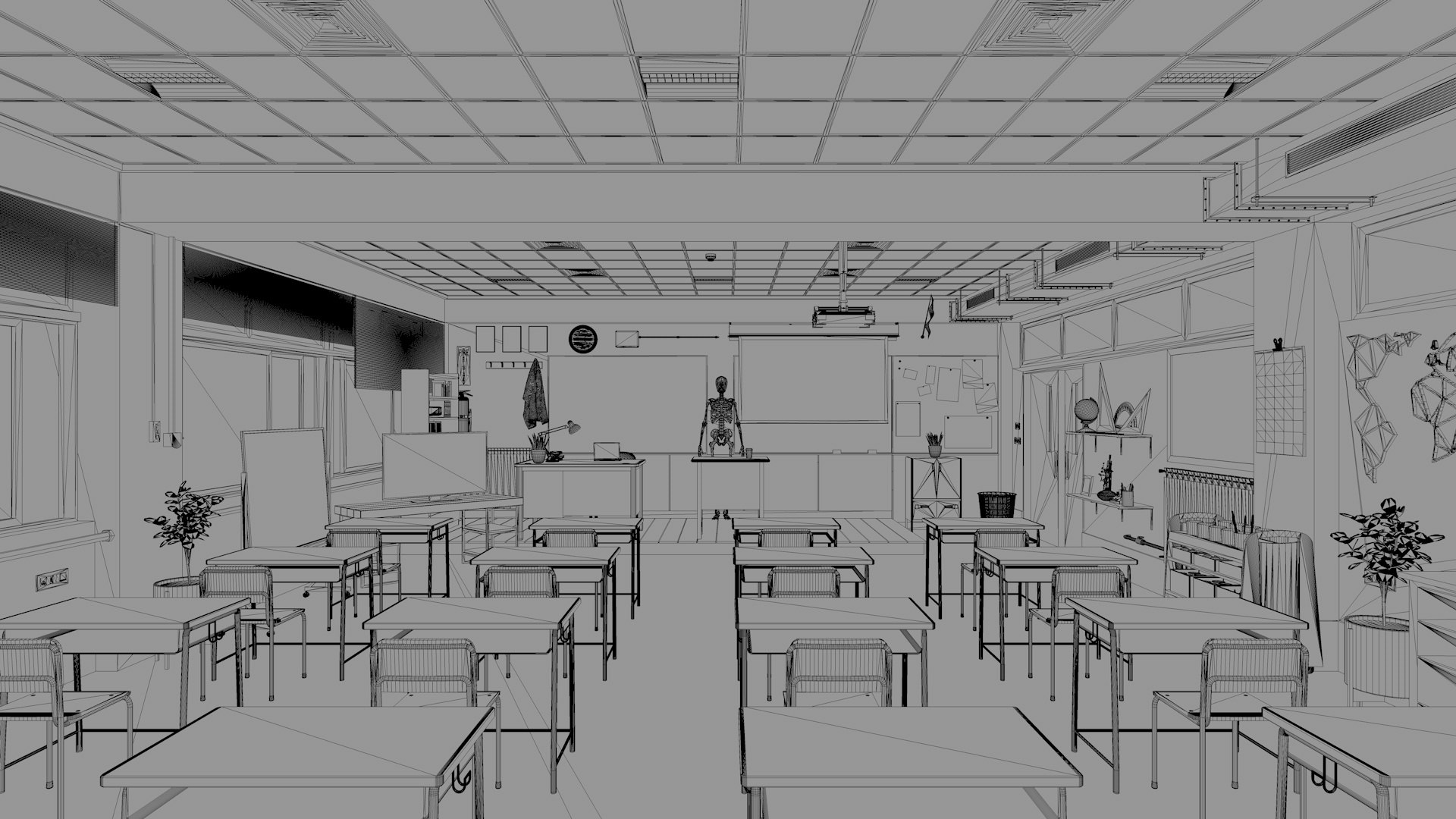 Classroom 3D - TurboSquid 1888800