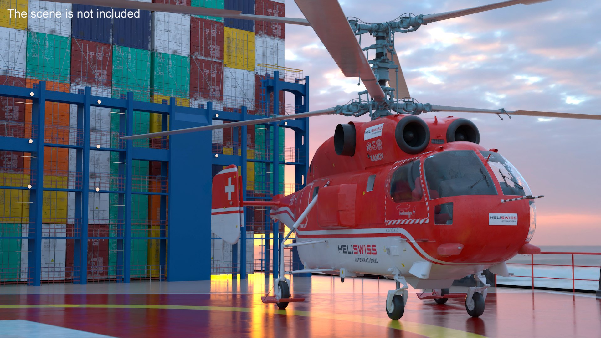 Kamov KA 32 Firefighting Helicopter Simplified Interior 3D Model ...