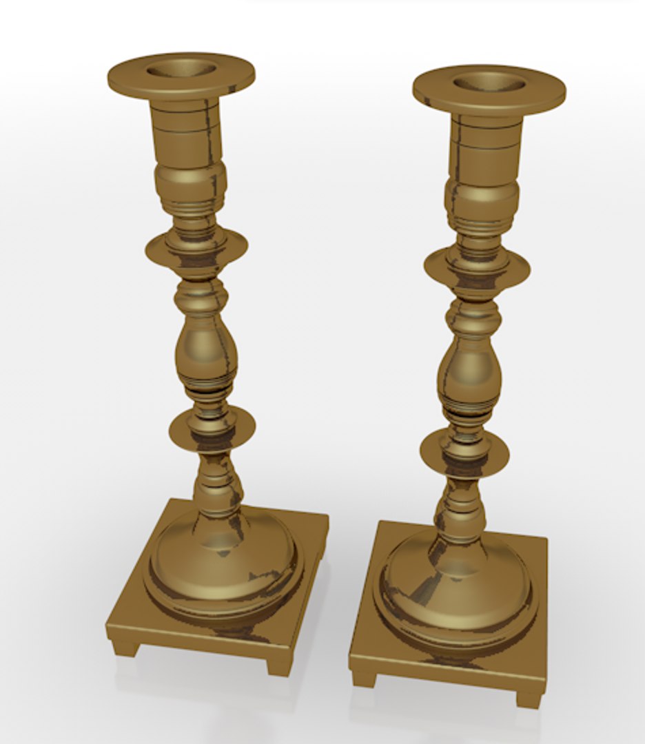 3d candle sticks model