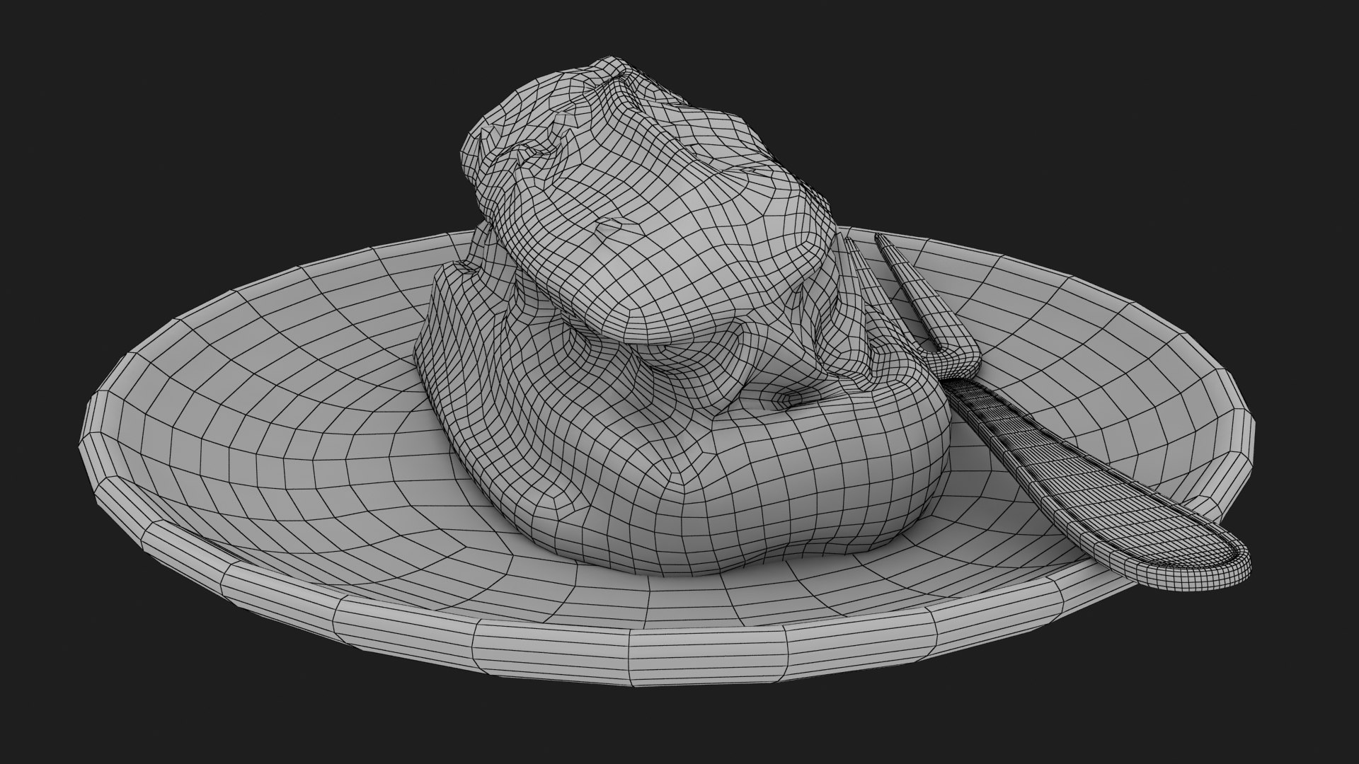 3D model Vanilla Eclair on a White Plate with a Fork - TurboSquid 2054648