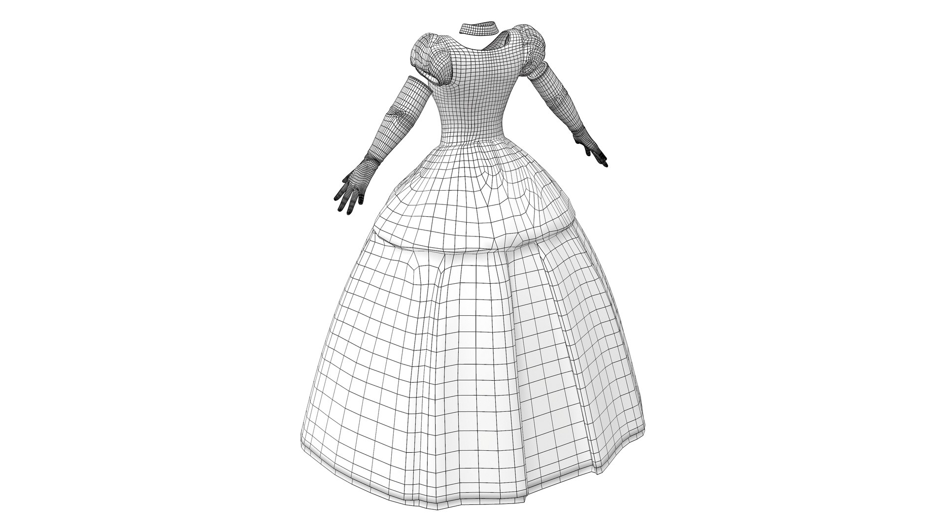 Fairy Tale Princess Costume Gown Dress 3D model - TurboSquid 1918483