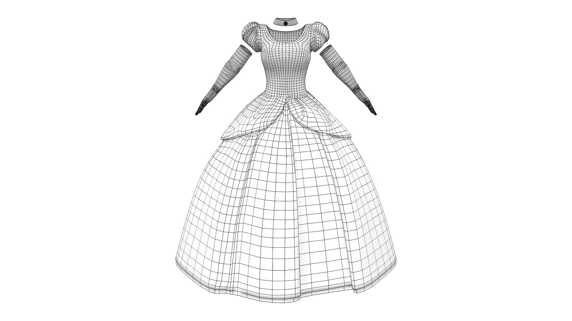 Fairy Tale Princess Costume Gown Dress 3D model - TurboSquid 1918483