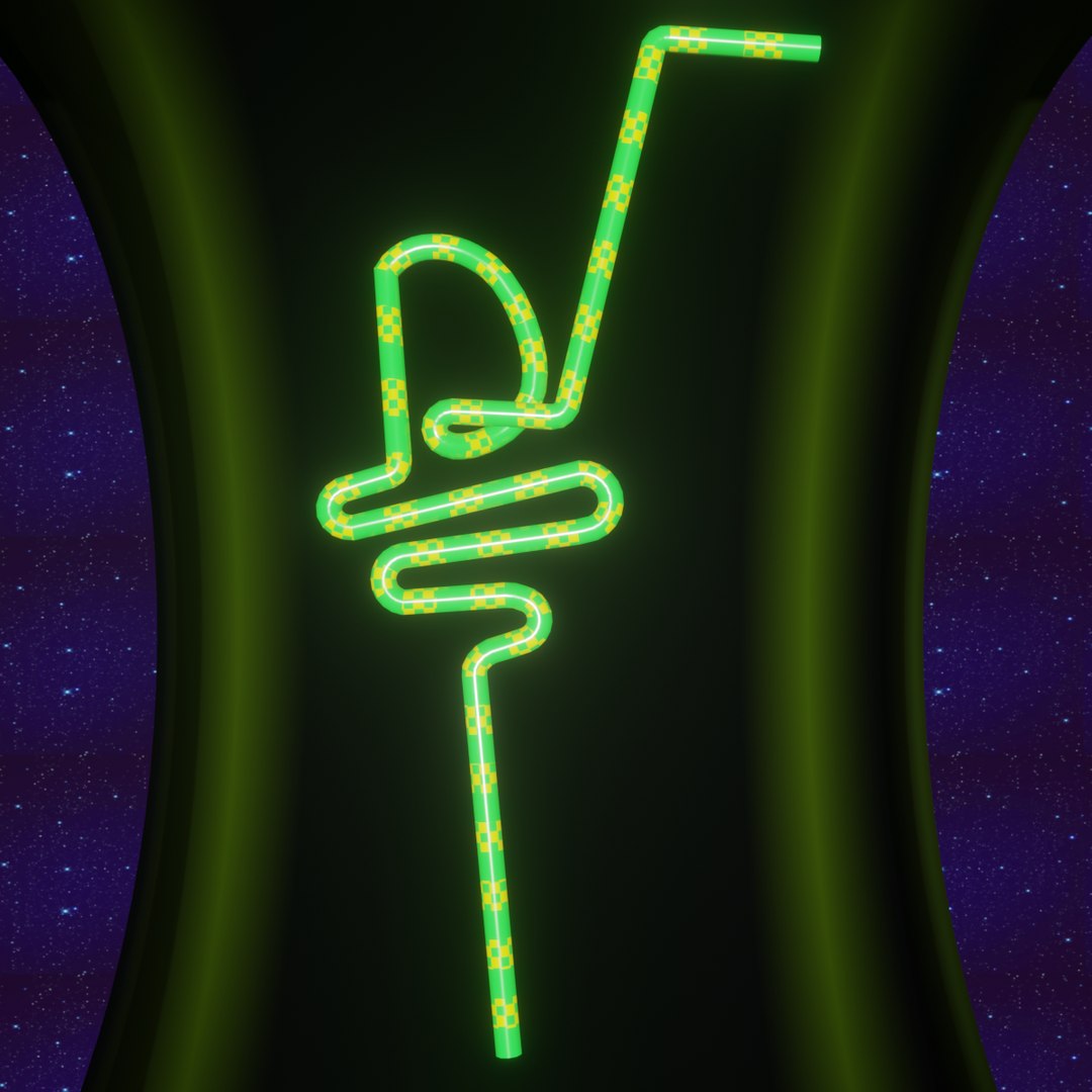 Crazy Straw Letter D model - TurboSquid 1801257