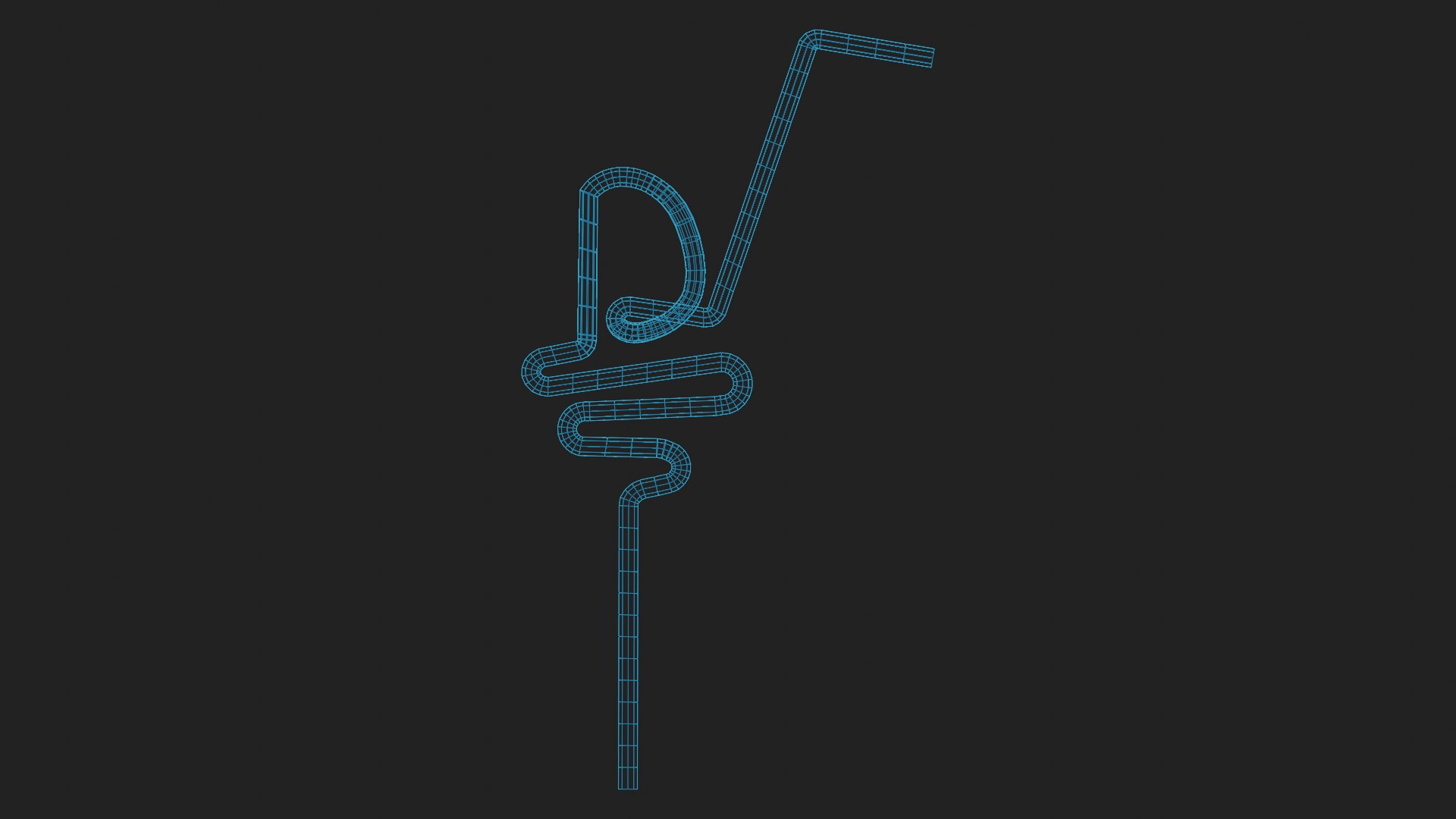 Crazy Straw Letter D model - TurboSquid 1801257