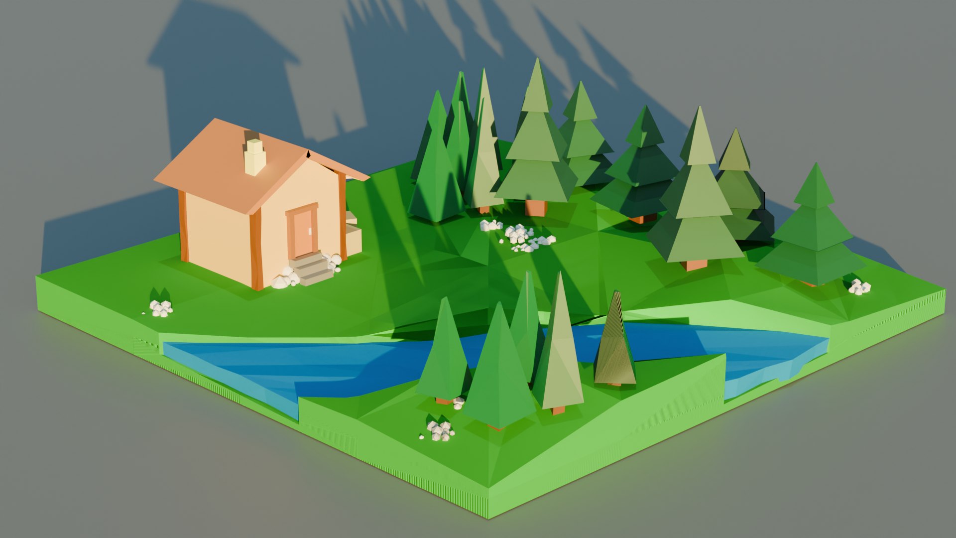 Low Poly Landscape 3D Model - TurboSquid 2325422