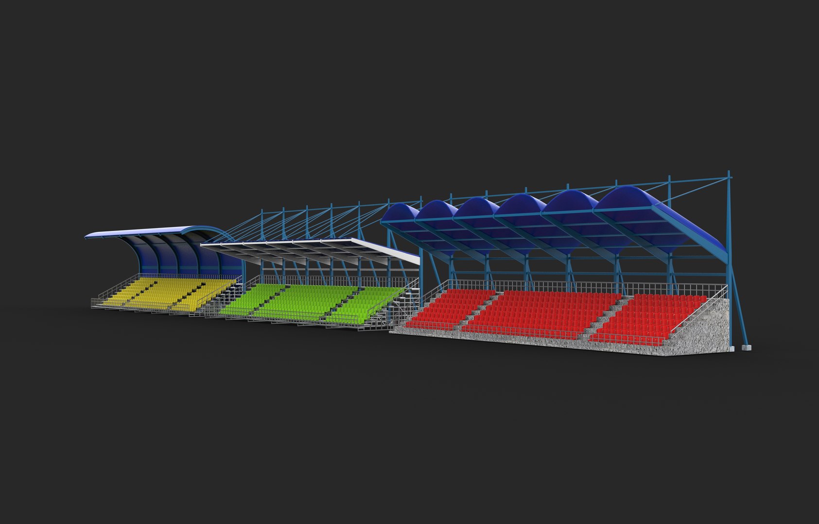 Stadium Seating Tribune 3D Model 3D Model - TurboSquid 2458520