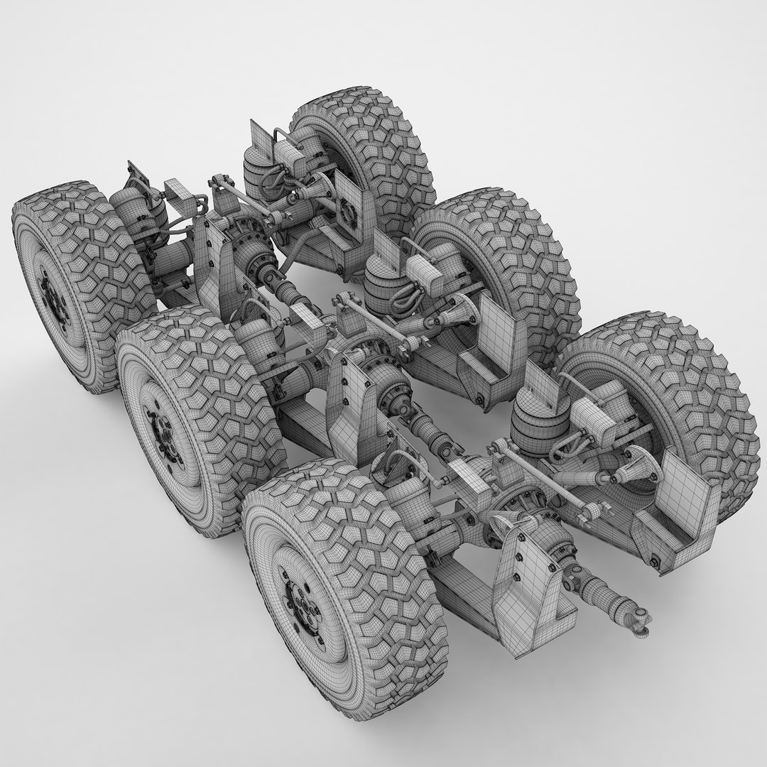 Military Semi Truck Axle Chassis 02 model - TurboSquid 2174593