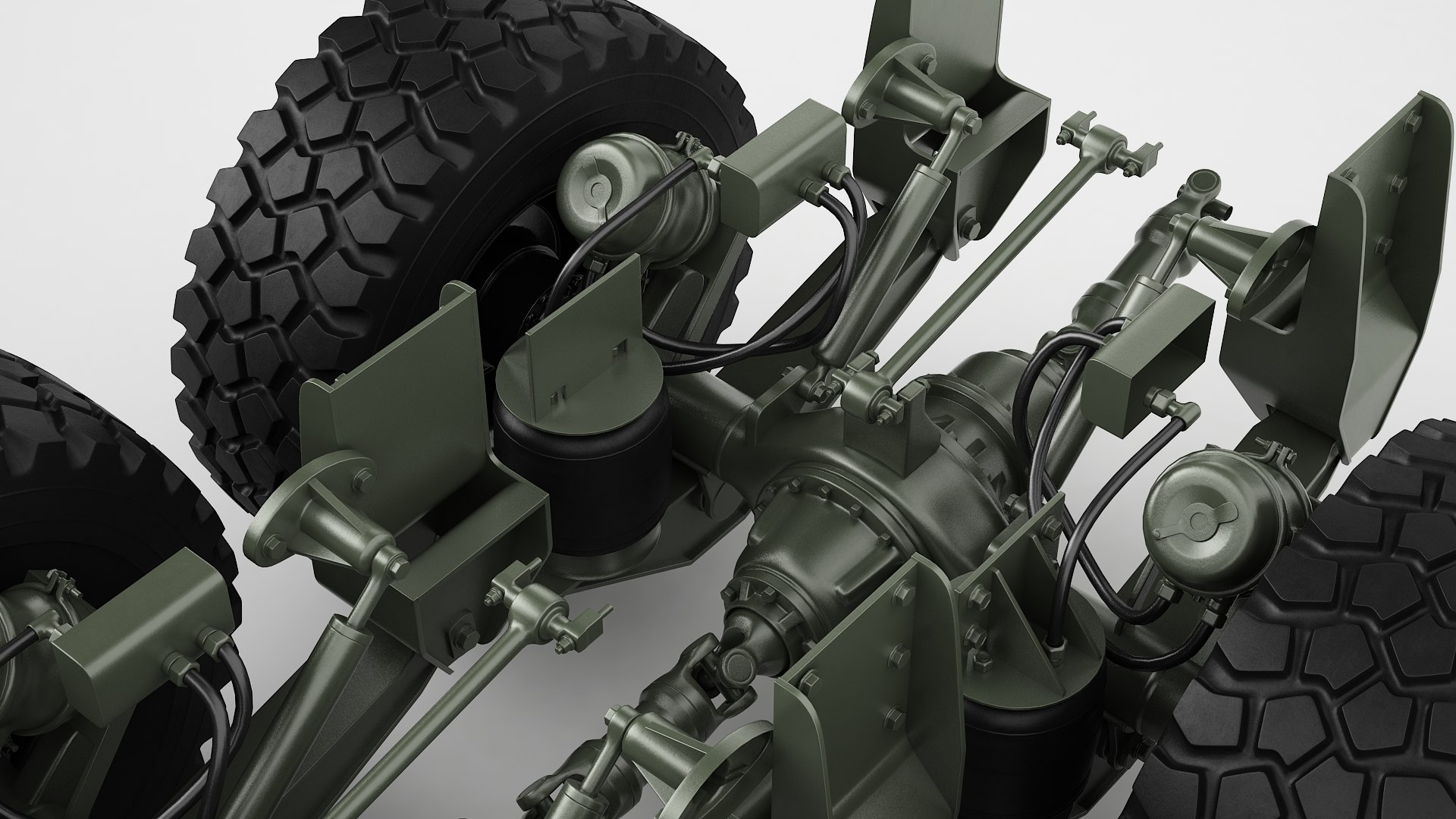 Military Semi Truck Axle Chassis 02 model - TurboSquid 2174593