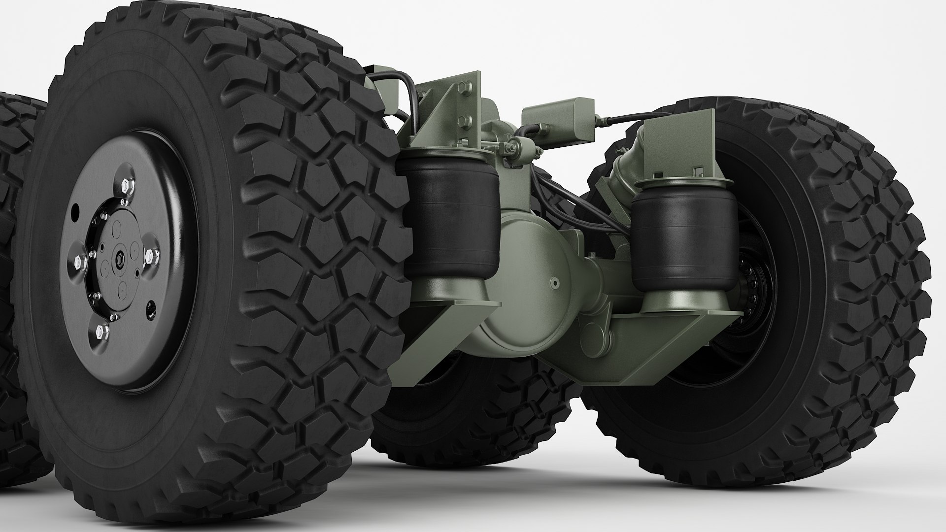 Military Semi Truck Axle Chassis 02 model - TurboSquid 2174593