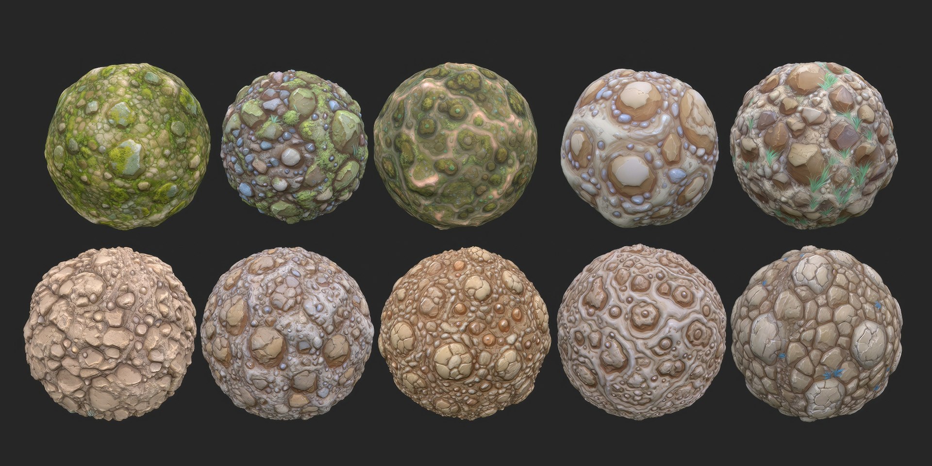 MOSSY GROUND SOIL - STYLIZED HAND PAINTED MATERIALS model - TurboSquid ...