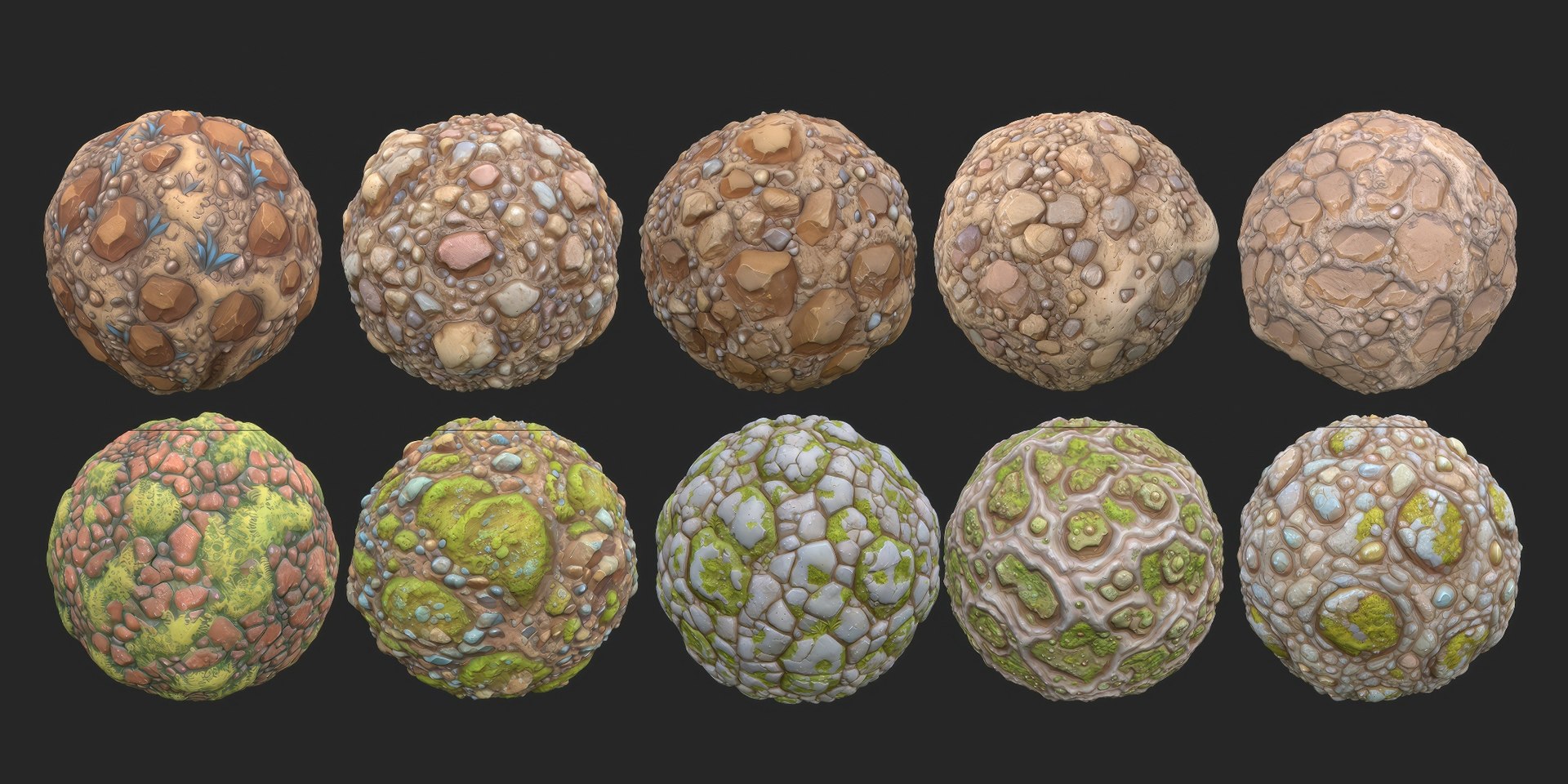 MOSSY GROUND SOIL - STYLIZED HAND PAINTED MATERIALS model - TurboSquid ...