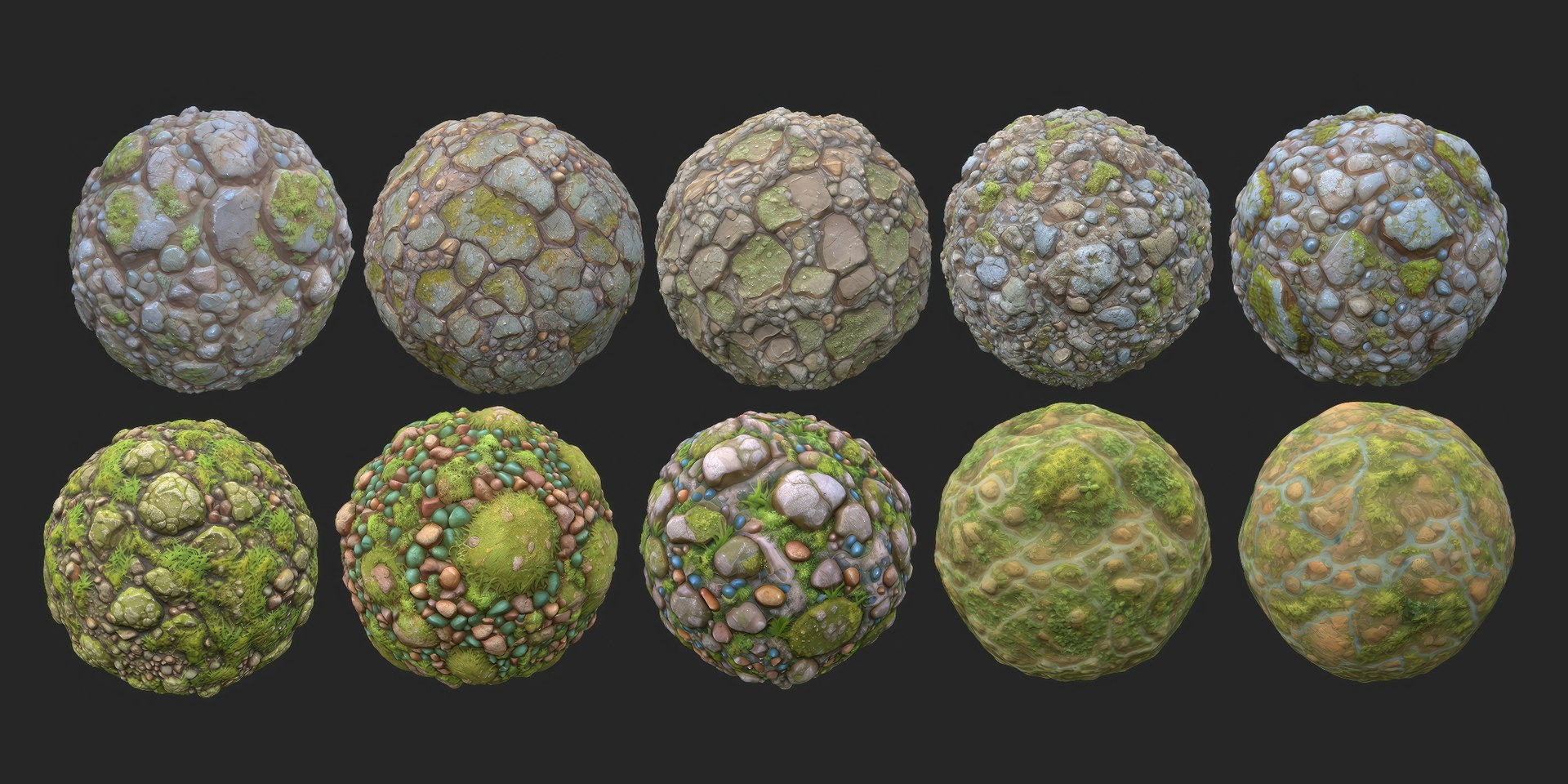 MOSSY GROUND SOIL - STYLIZED HAND PAINTED MATERIALS model - TurboSquid ...