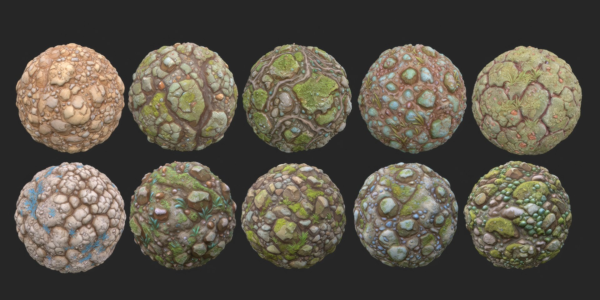 MOSSY GROUND SOIL - STYLIZED HAND PAINTED MATERIALS Model - TurboSquid ...