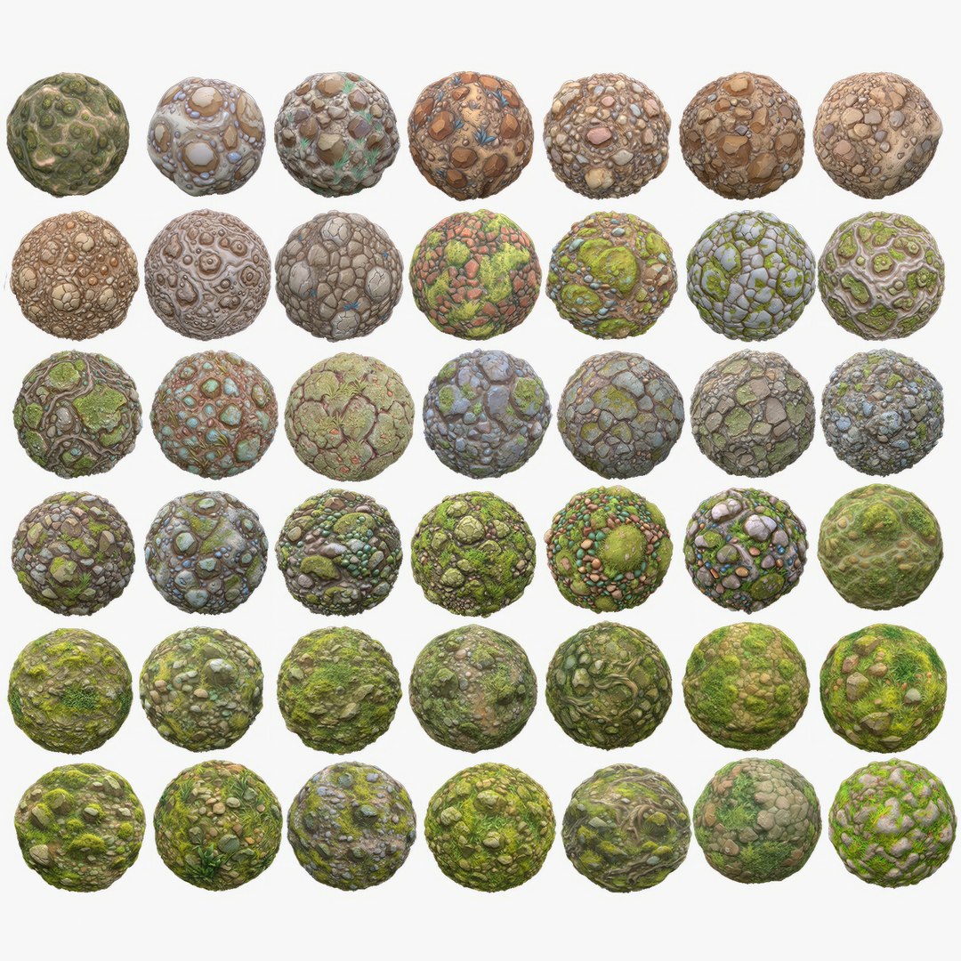 MOSSY GROUND SOIL - STYLIZED HAND PAINTED MATERIALS Model - TurboSquid ...