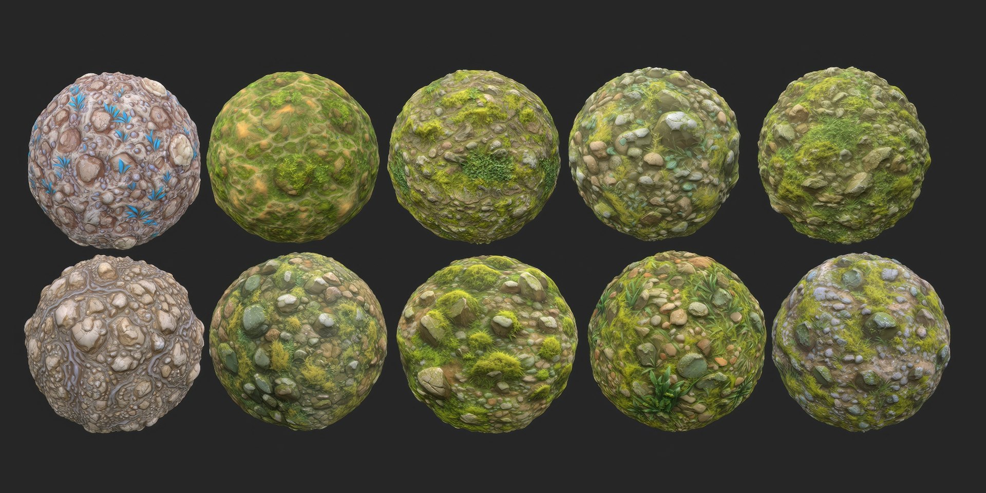 MOSSY GROUND SOIL - STYLIZED HAND PAINTED MATERIALS Model - TurboSquid ...