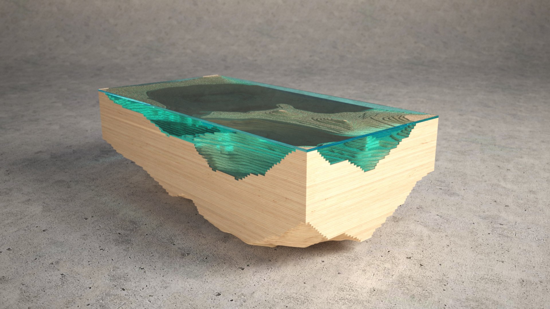Coffee Table Abyss Glass 3d C4d
