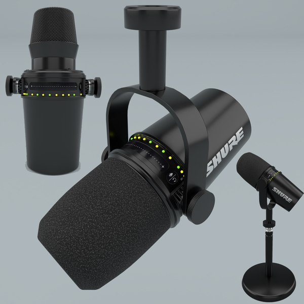 realistic shure microphone mic c4d