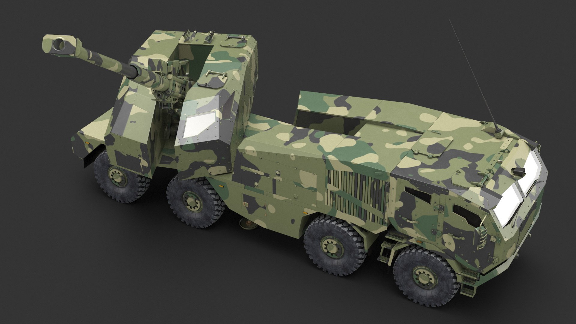 3D Artillery Self Propelled Howitzer In Full Readiness Model ...