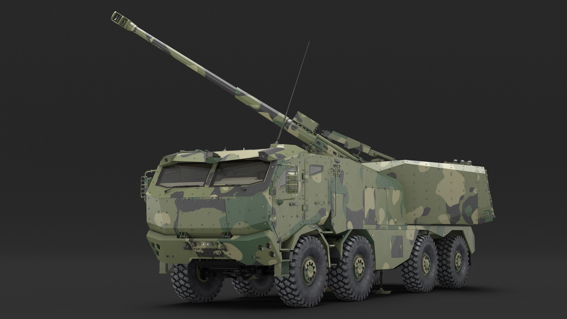 3D Artillery Self Propelled Howitzer In Full Readiness Model ...