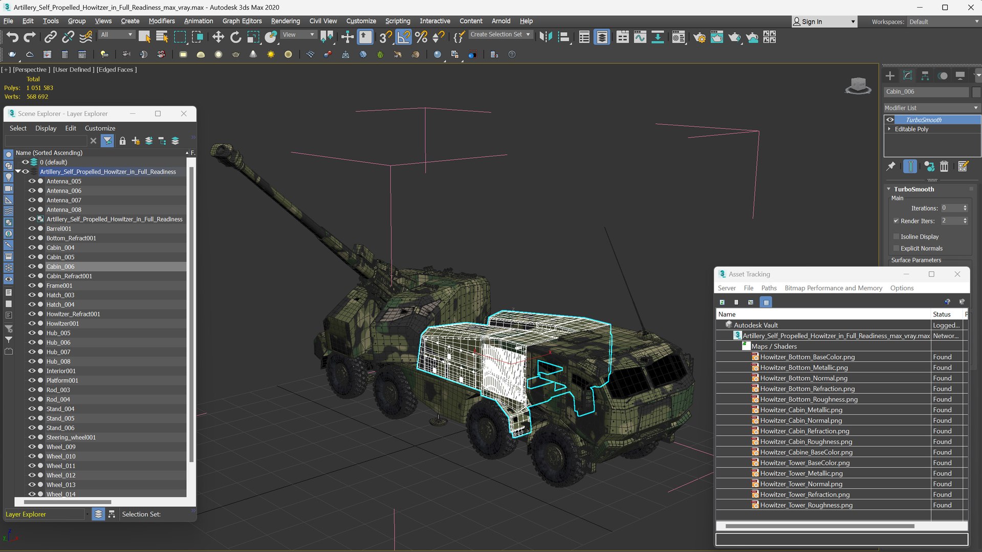 3D Artillery Self Propelled Howitzer In Full Readiness Model ...