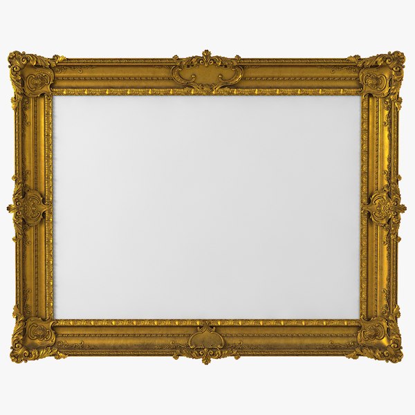 Golden picture frame 3D model - TurboSquid 1419445