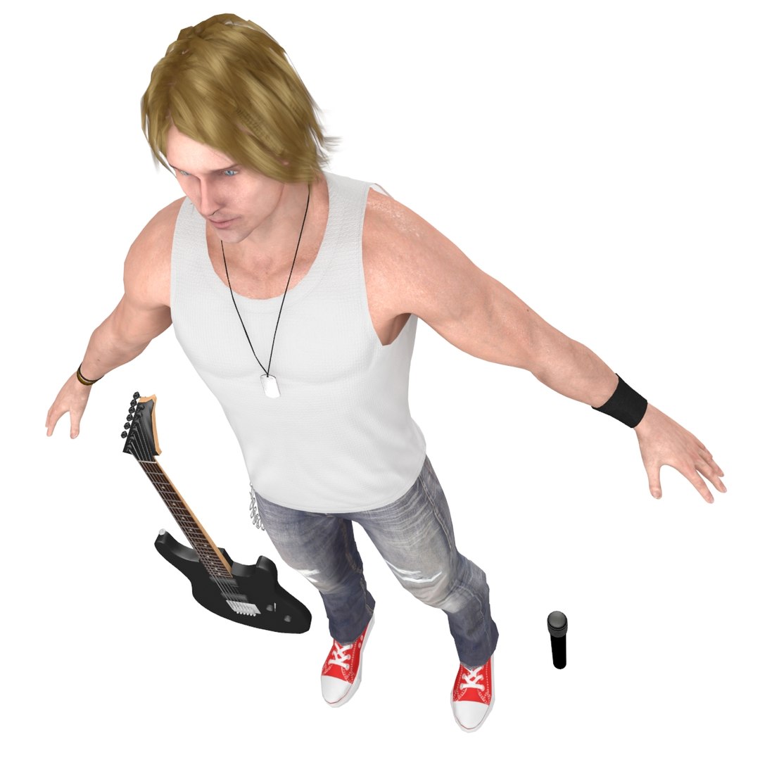 3D rockstar guitar microphone - TurboSquid 1326675