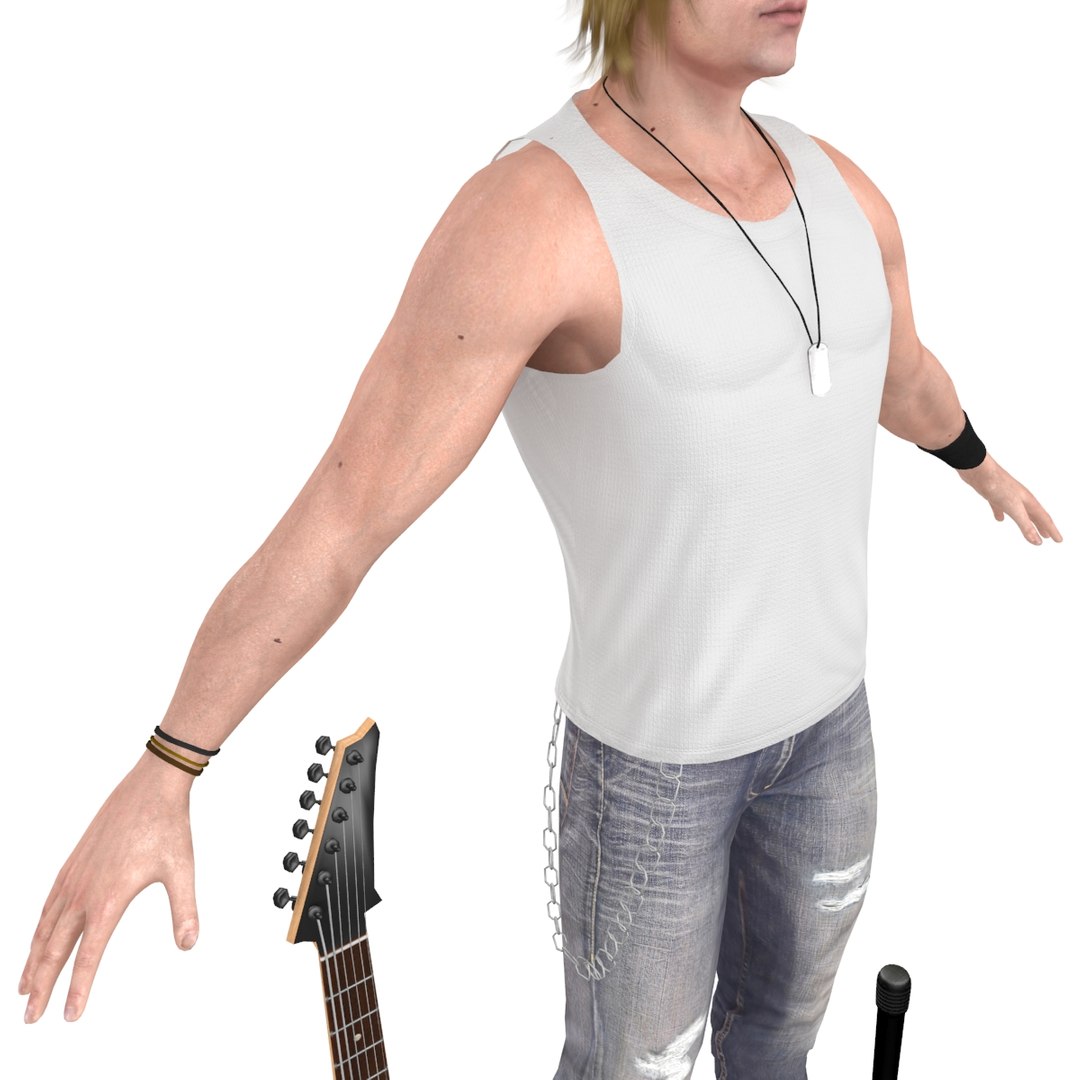 3D rockstar guitar microphone - TurboSquid 1326675