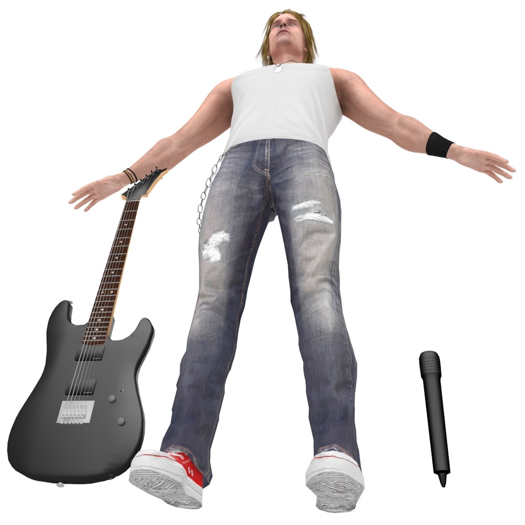 3D rockstar guitar microphone - TurboSquid 1326675