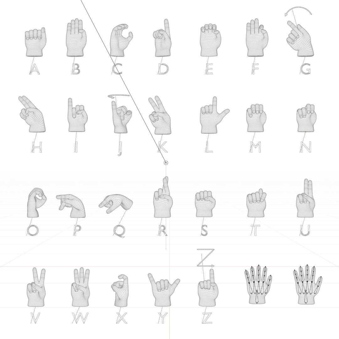 3D Hand Letter Sign - TurboSquid 2310770