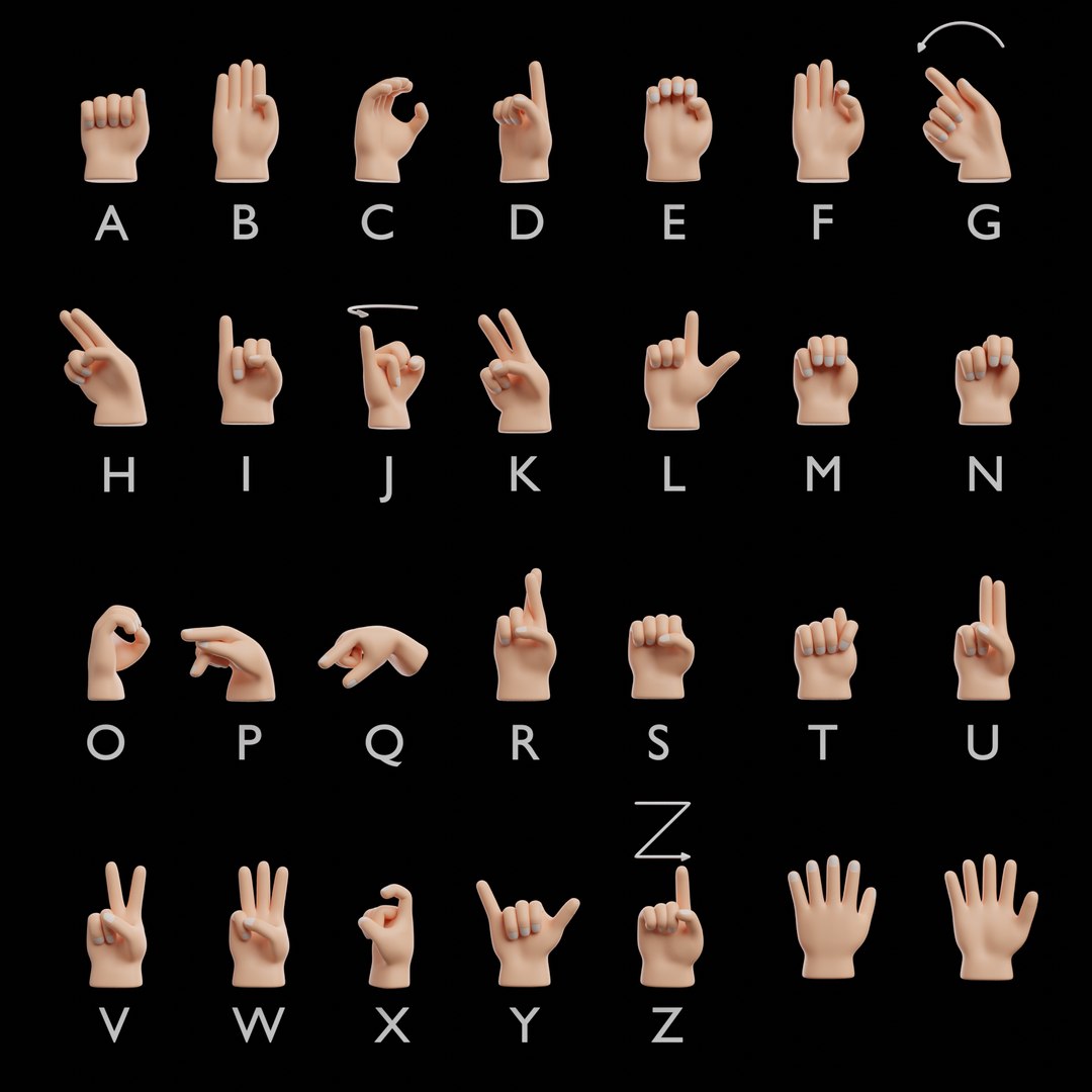 3D Hand Letter Sign - TurboSquid 2310770