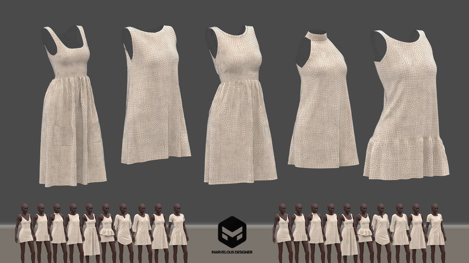 10 Female Dress model - TurboSquid 2078221