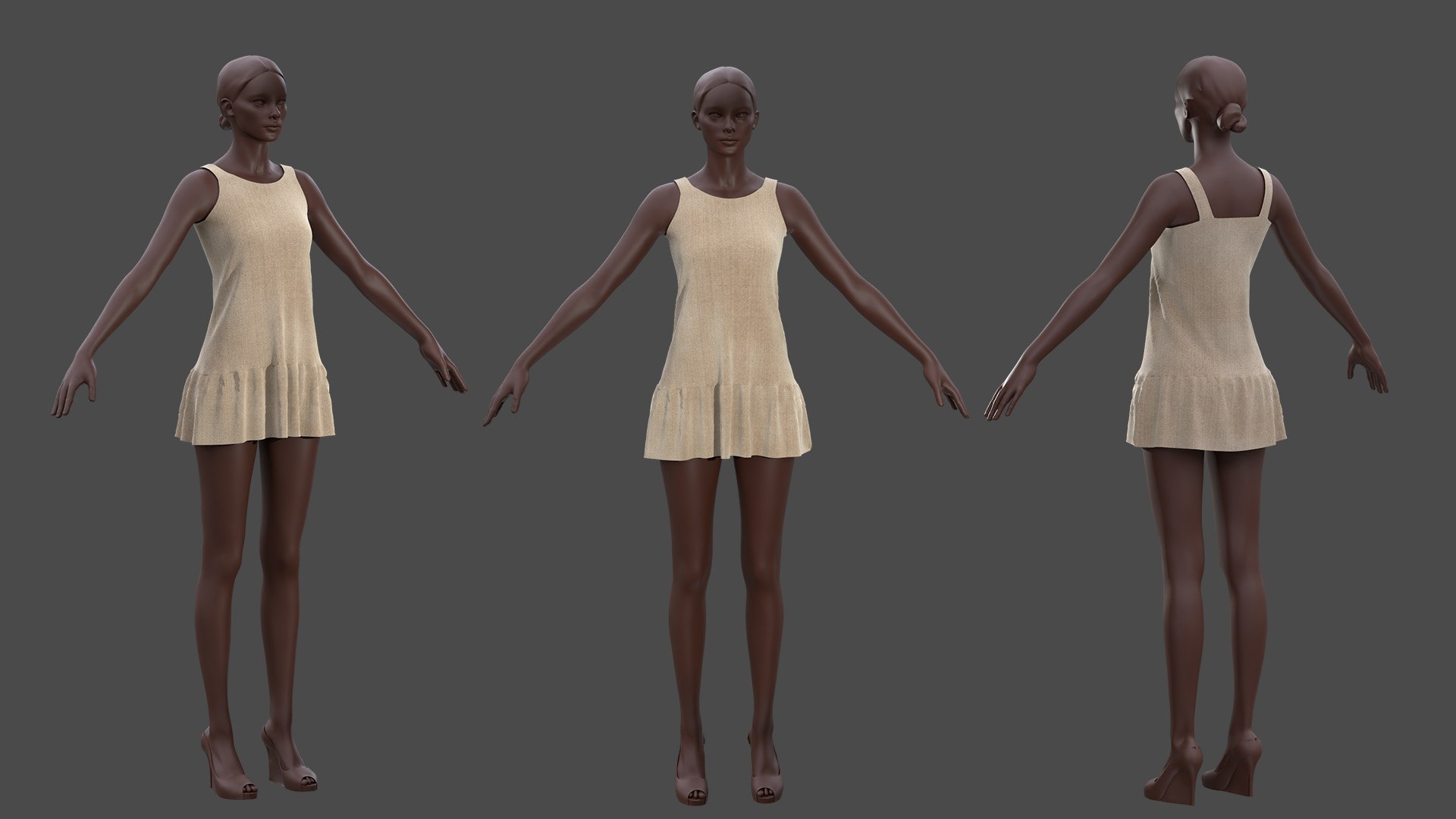 10 Female Dress model - TurboSquid 2078221
