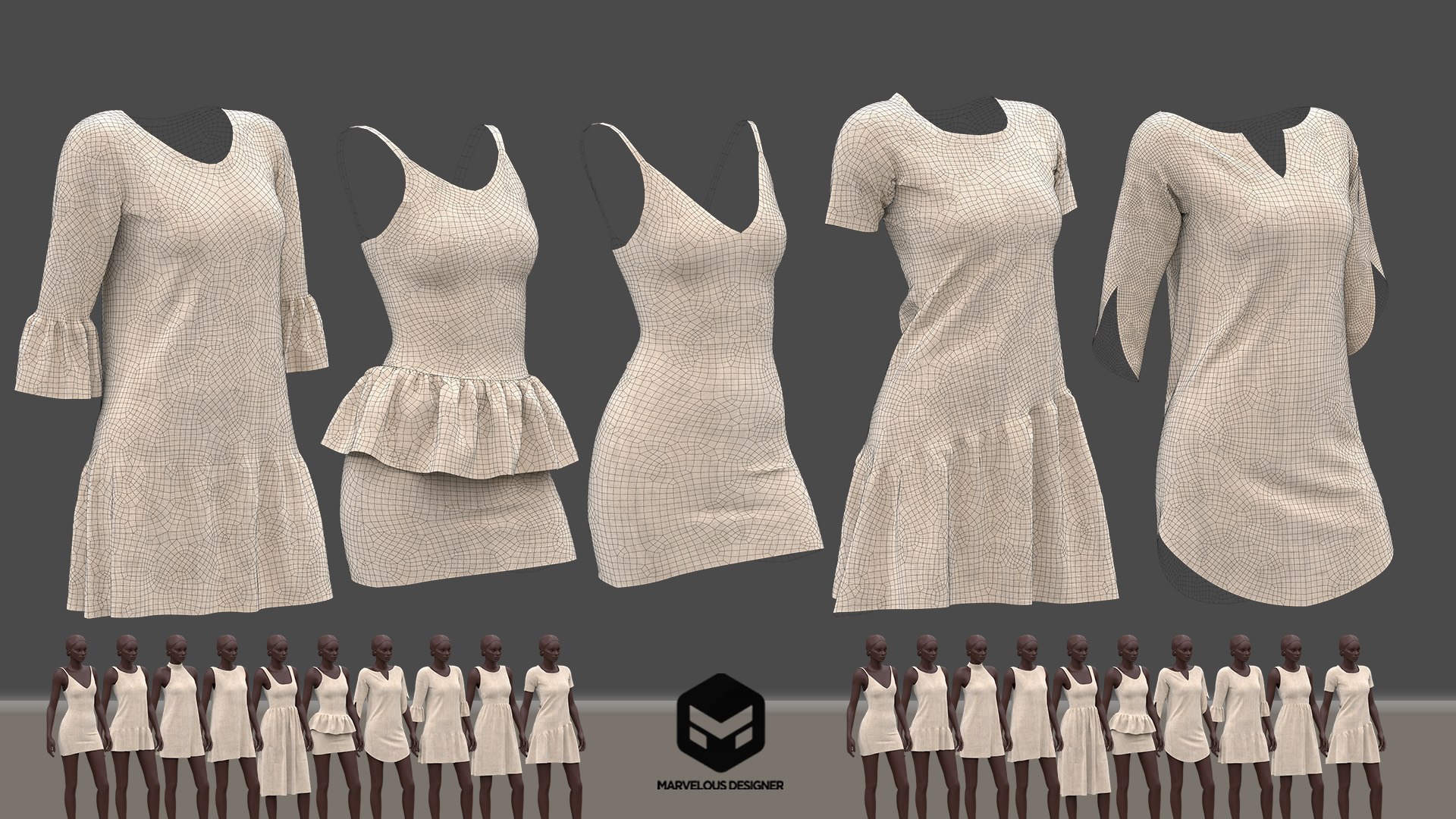 10 Female Dress model - TurboSquid 2078221