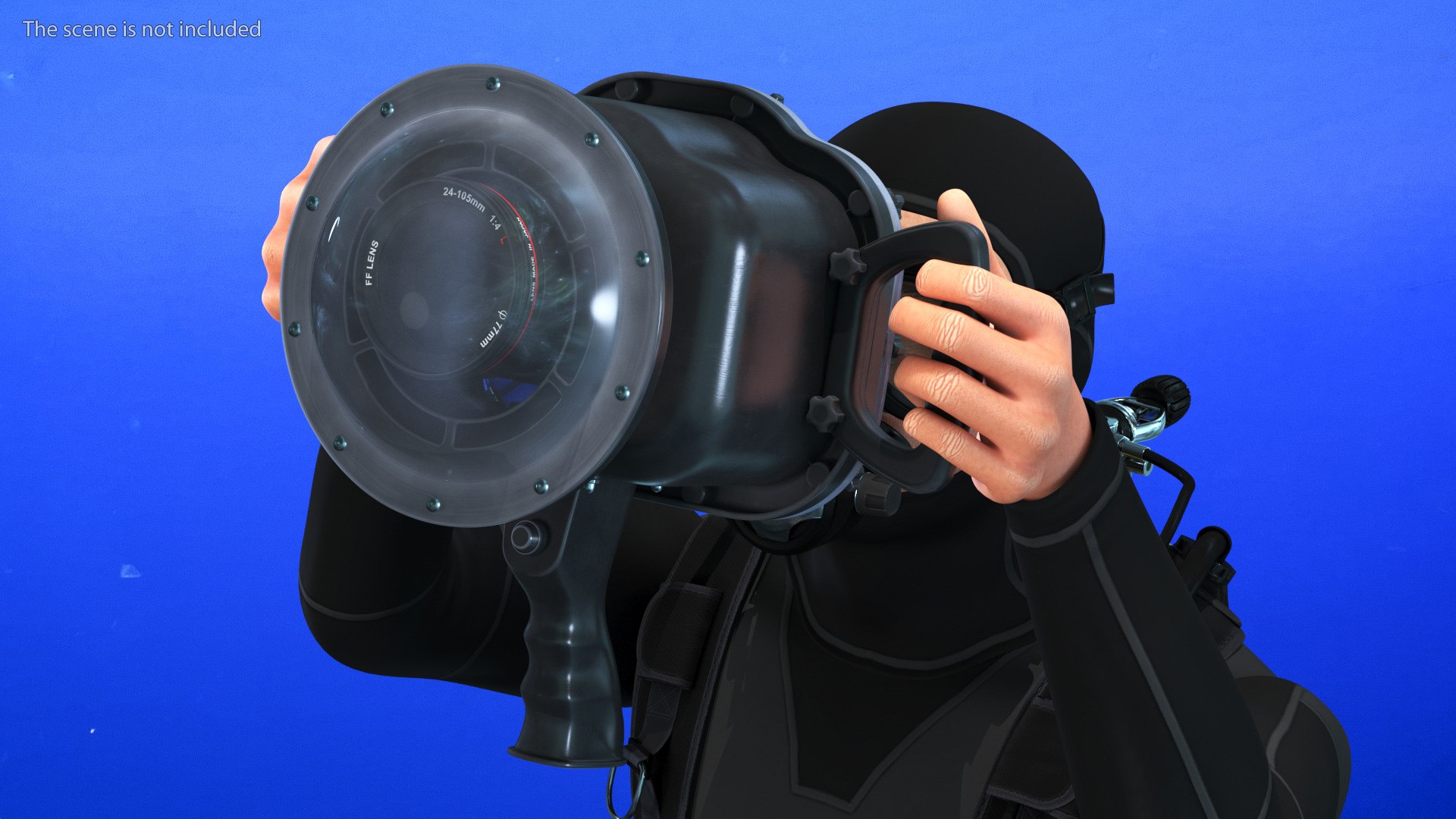 Diver With Underwater Camera Housing 3D Model - TurboSquid 2388857
