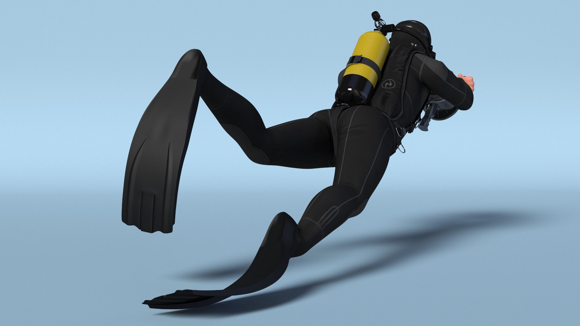 Diver With Underwater Camera Housing 3D Model - TurboSquid 2388857
