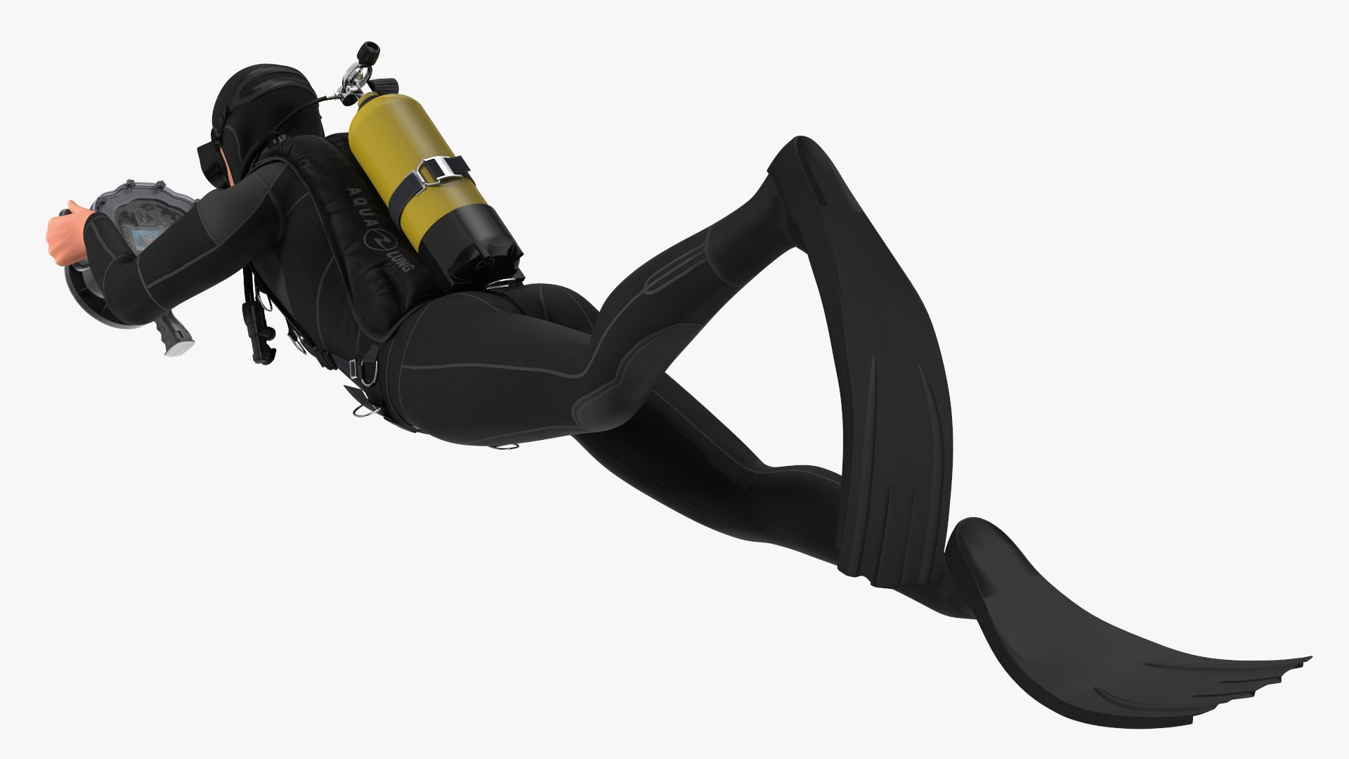 Diver With Underwater Camera Housing 3D Model - TurboSquid 2388857