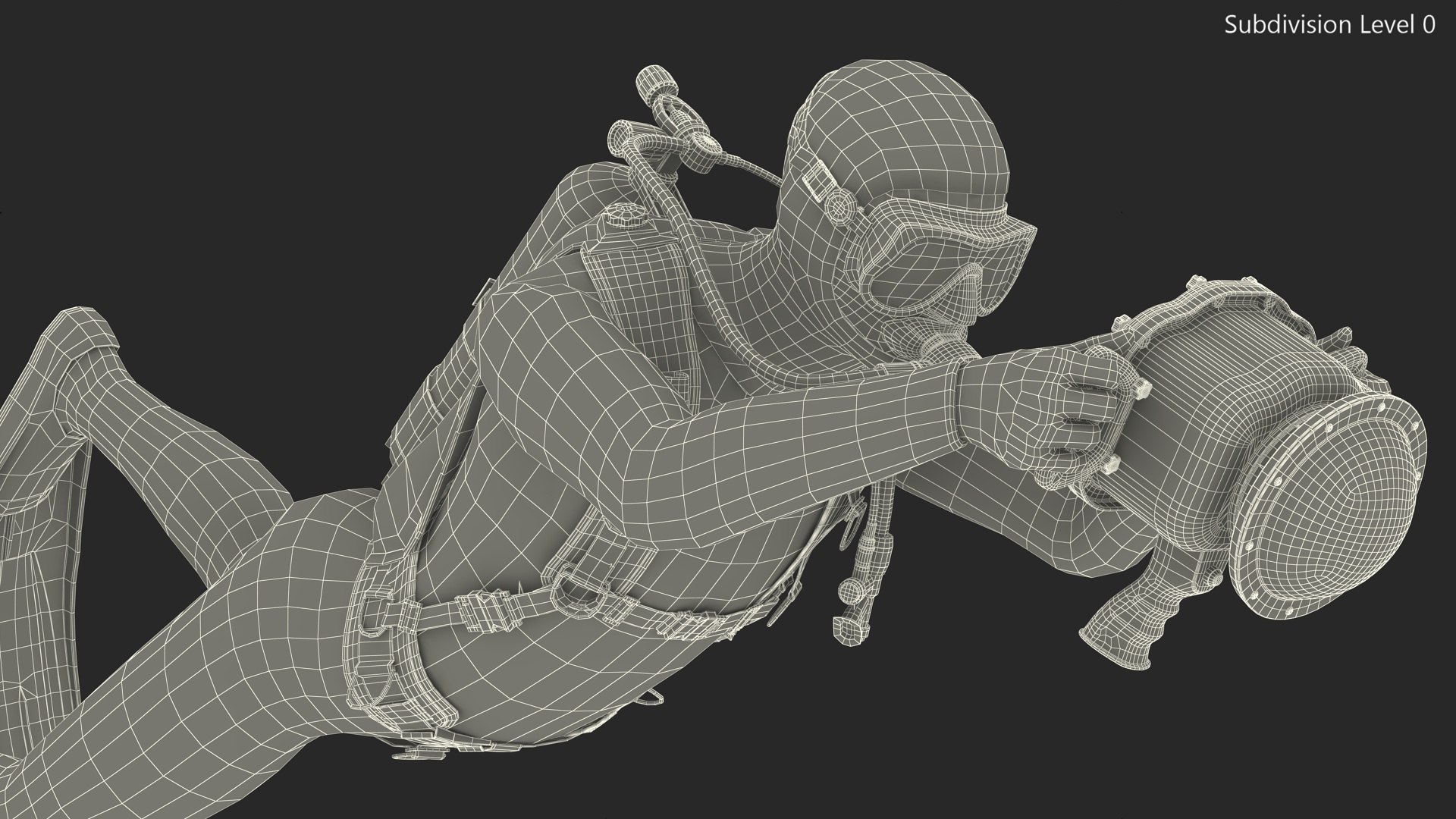Diver With Underwater Camera Housing 3D Model - TurboSquid 2388857