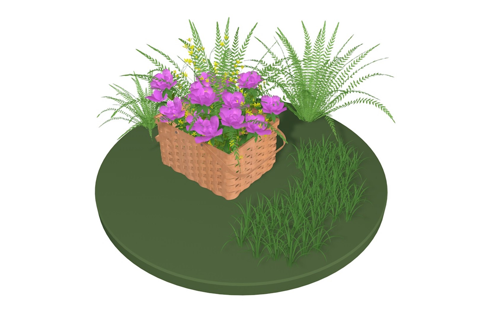 3D Flower Basket Model - TurboSquid 1463750