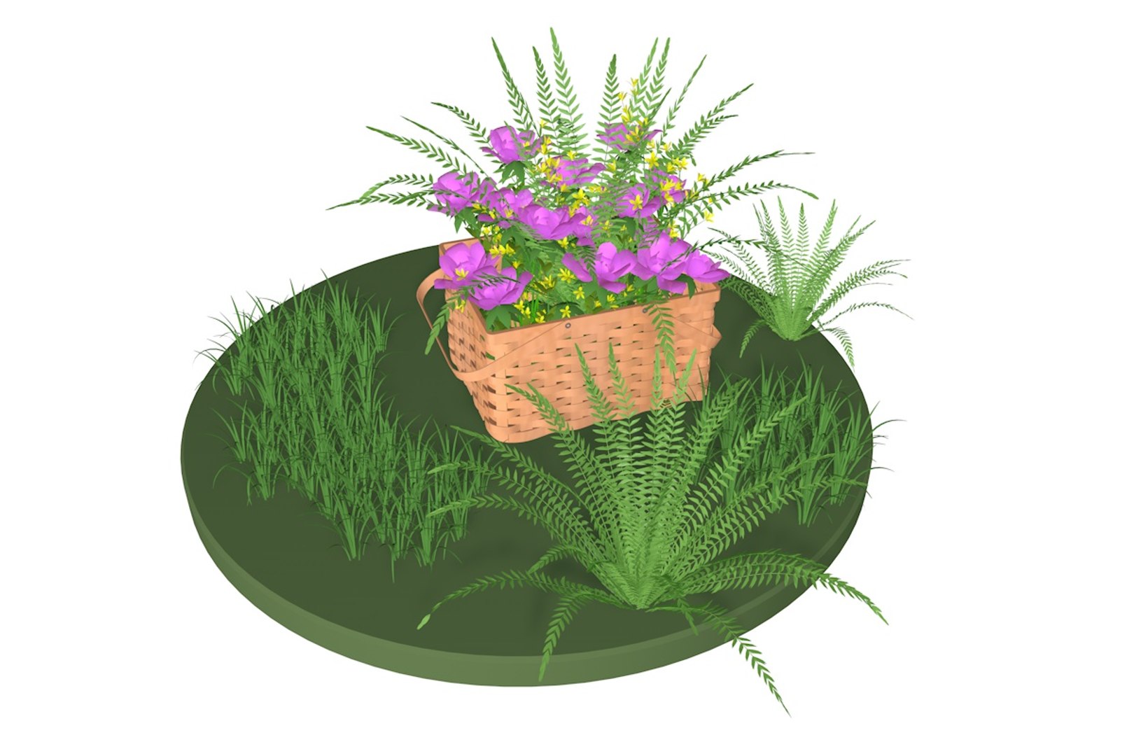 3D Flower Basket Model - TurboSquid 1463750